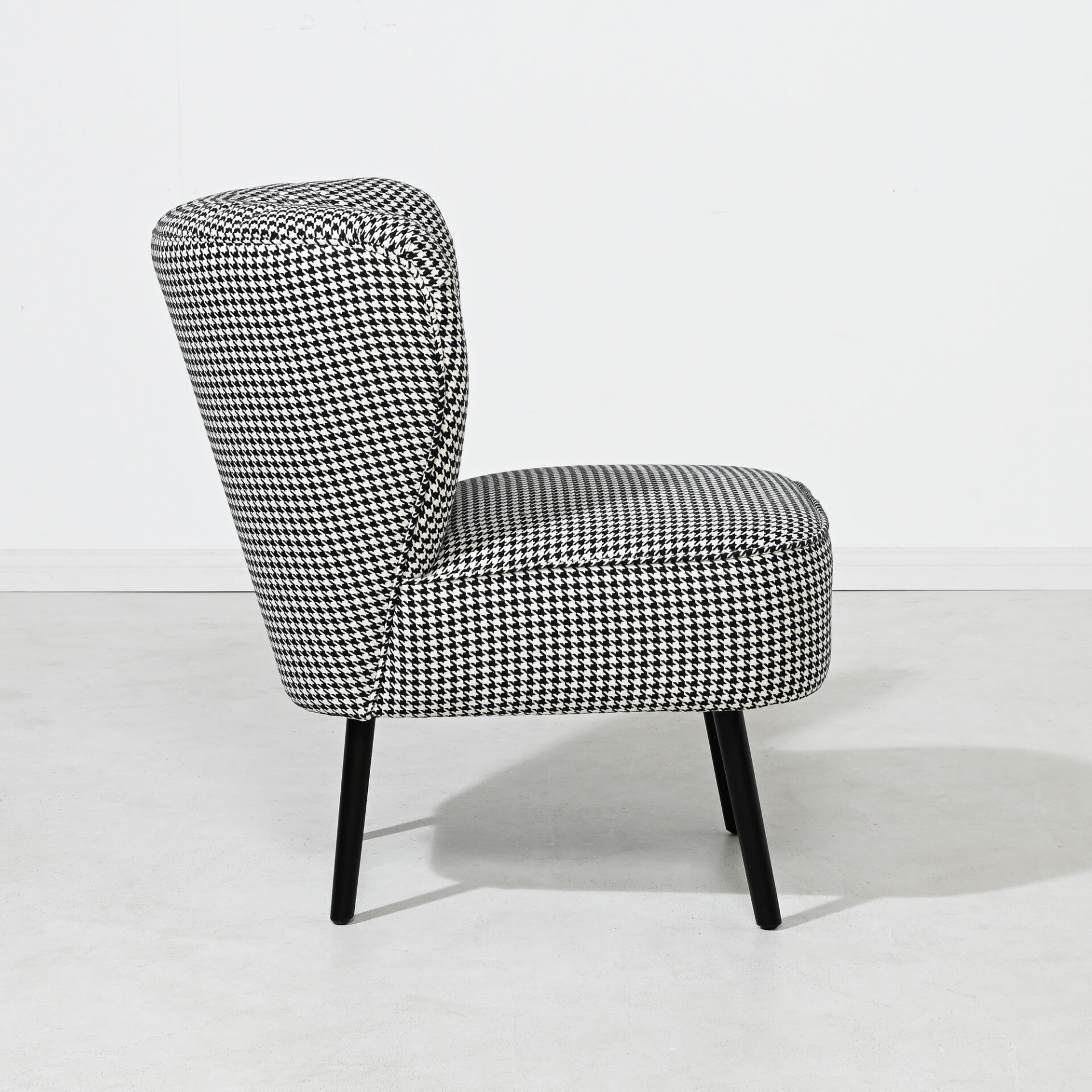 Houndstooth Grey Slipper Chair