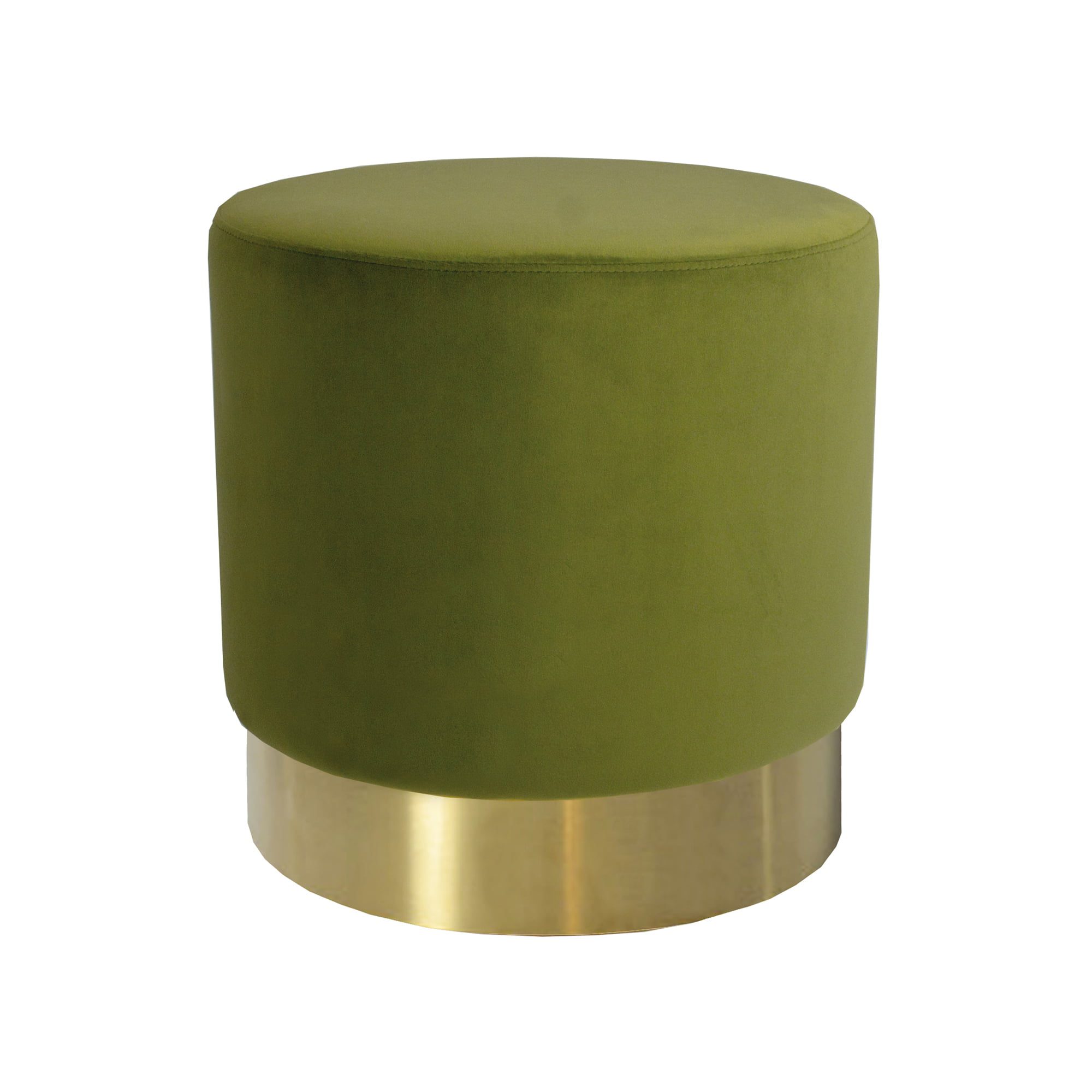Round Green Velvet Ottoman