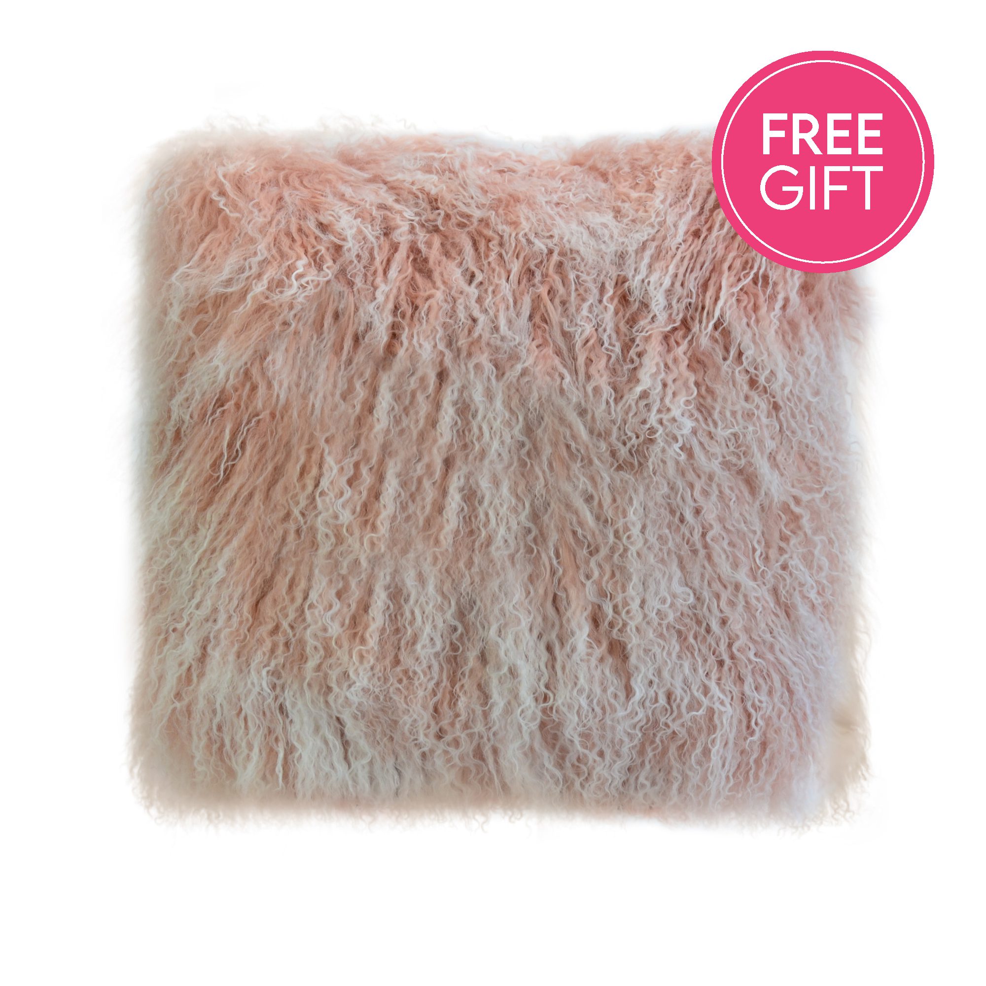Pink Snowflake Tibetan Fur Cushion Darcy Duke