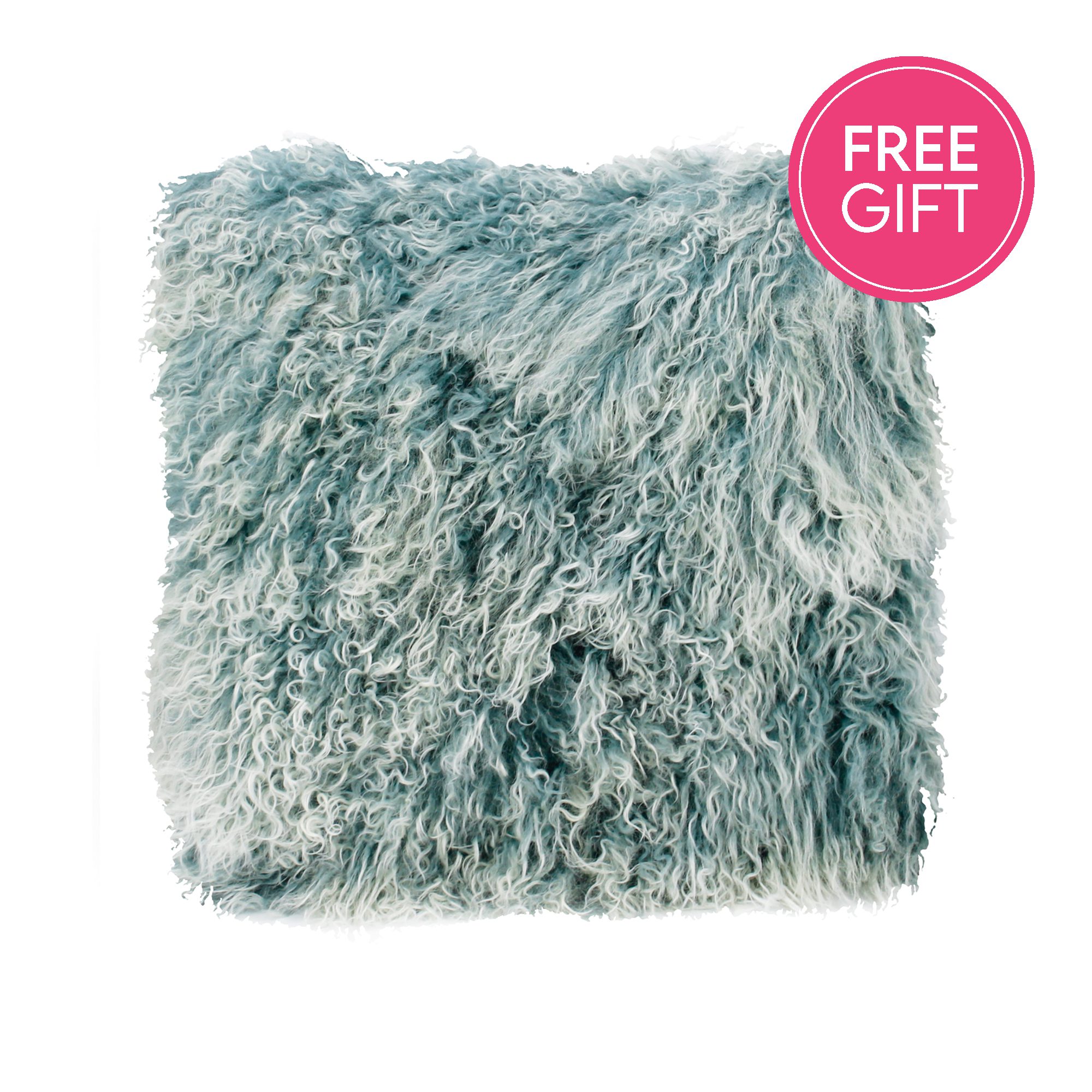 Blue Snowflake Tibetan Fur Cushion Darcy Duke