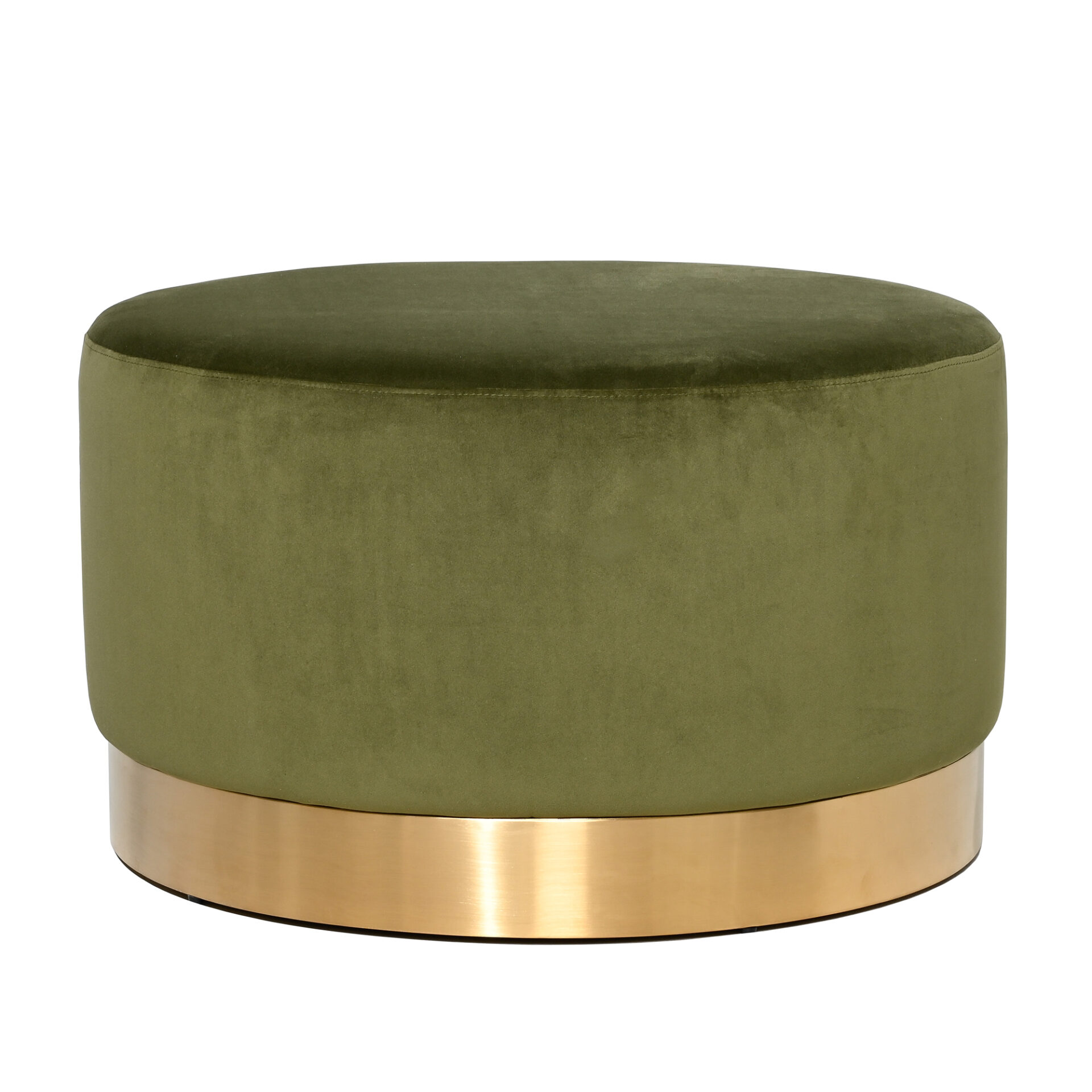 Round Green Velvet Ottoman
