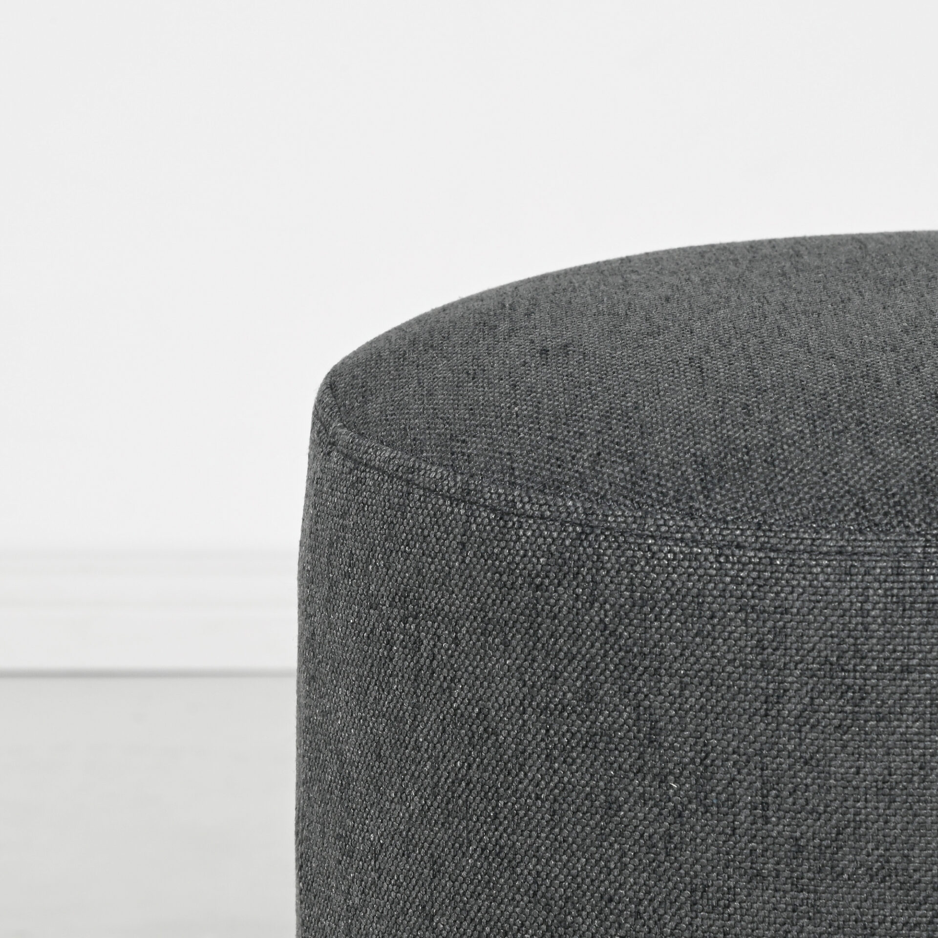 Round Grey Ottoman