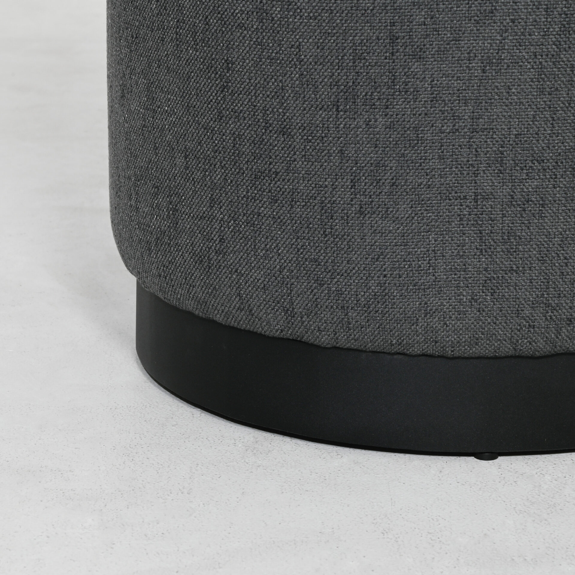 Round Grey Ottoman