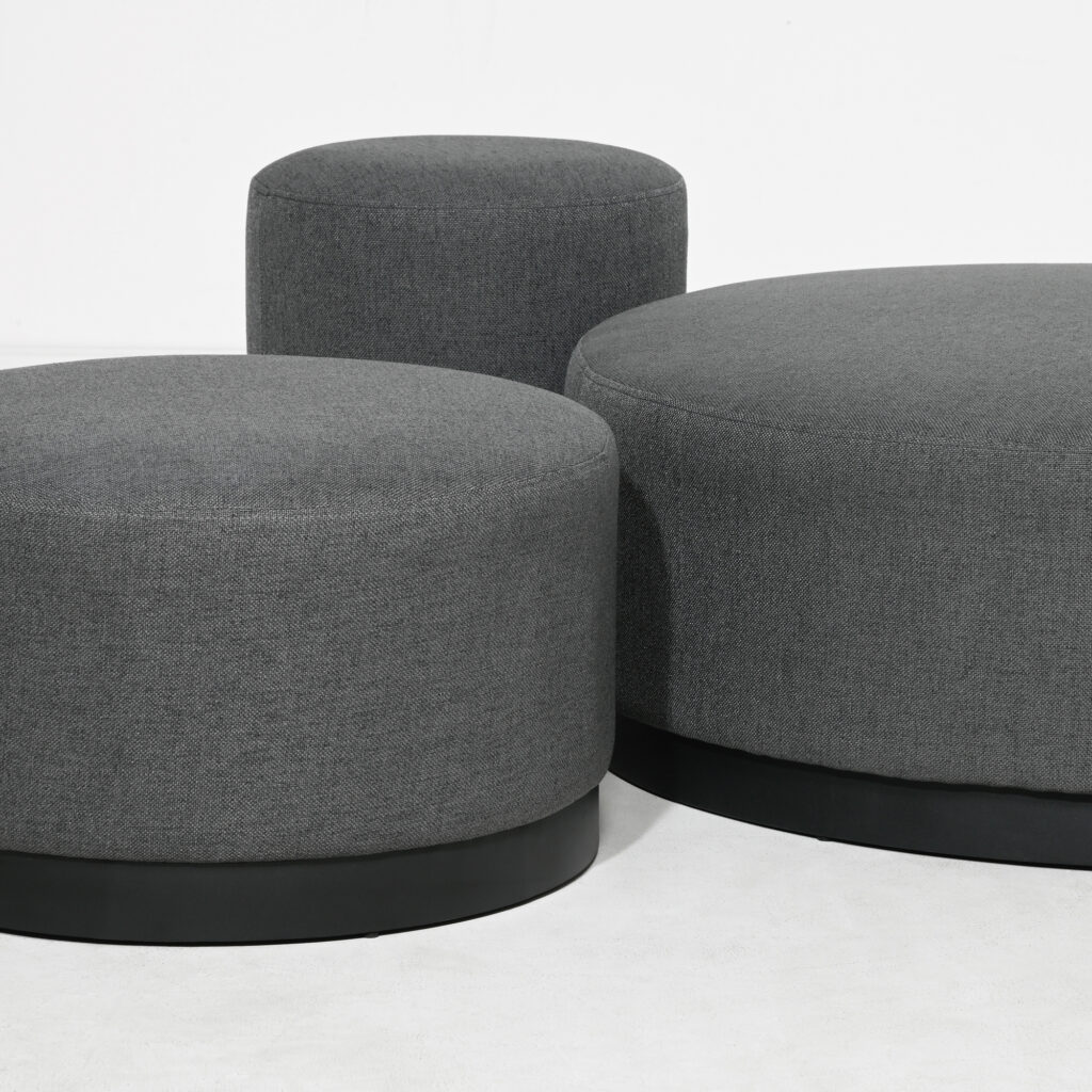 Round Grey Ottoman