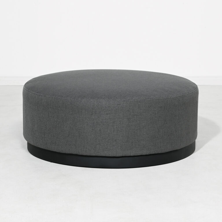 Round Grey Ottoman