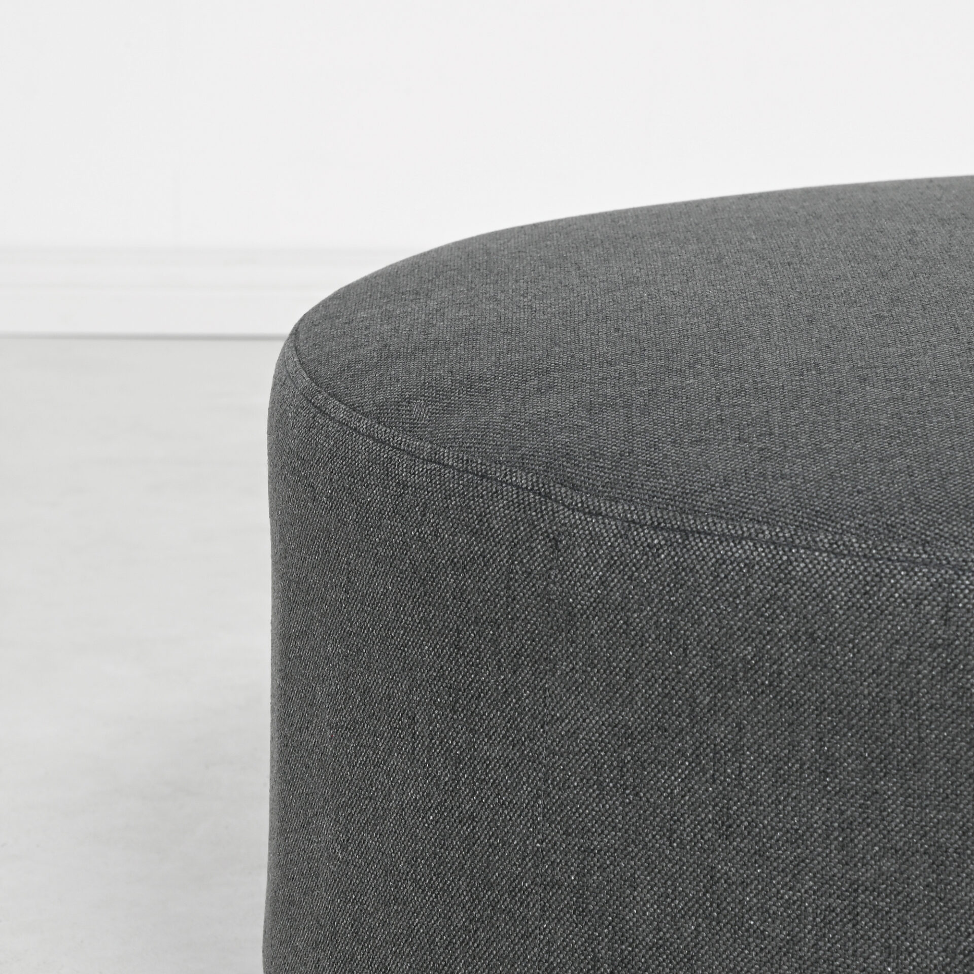 Round Grey Ottoman