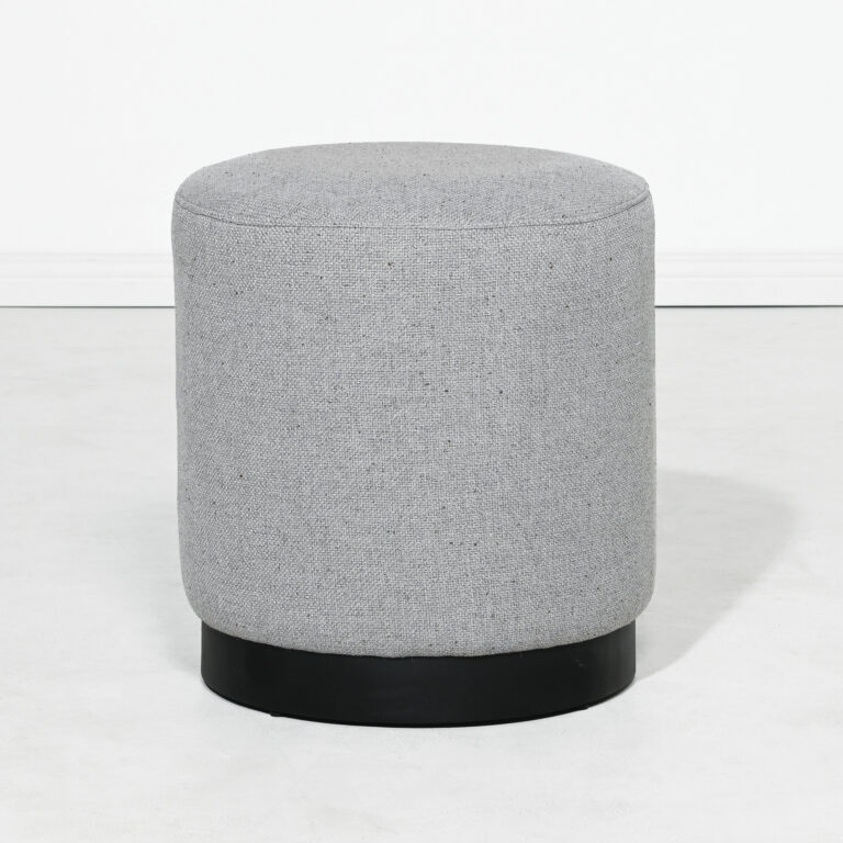 Round Grey Ottoman