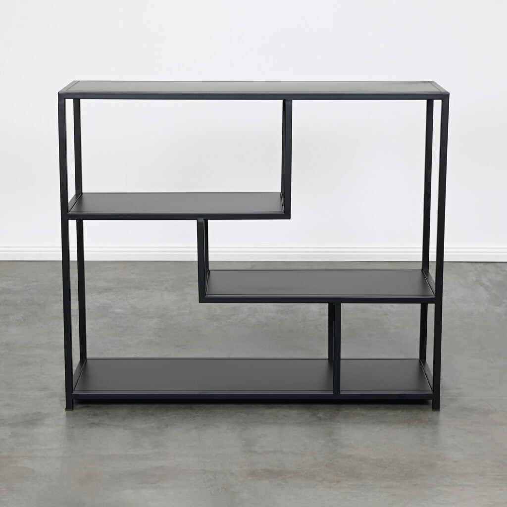 Black metal console table