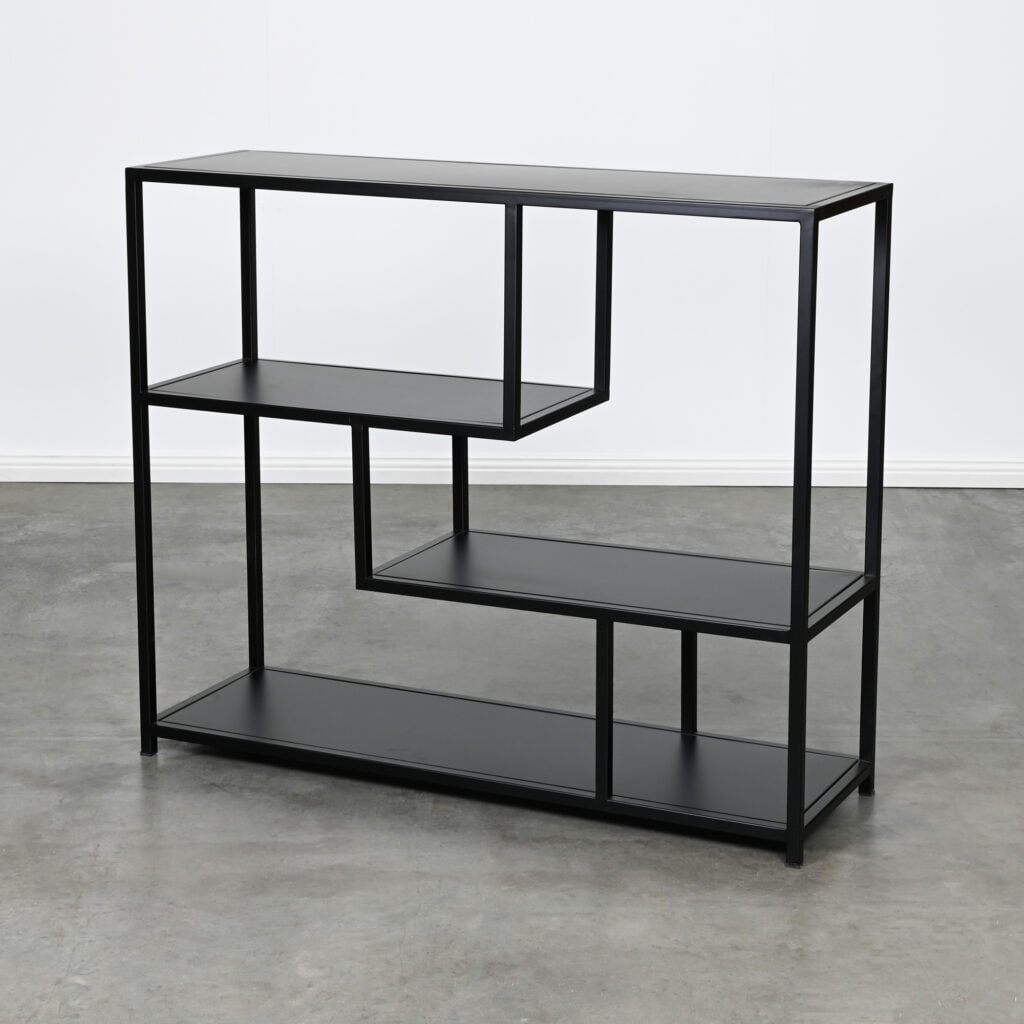 Black metal console table