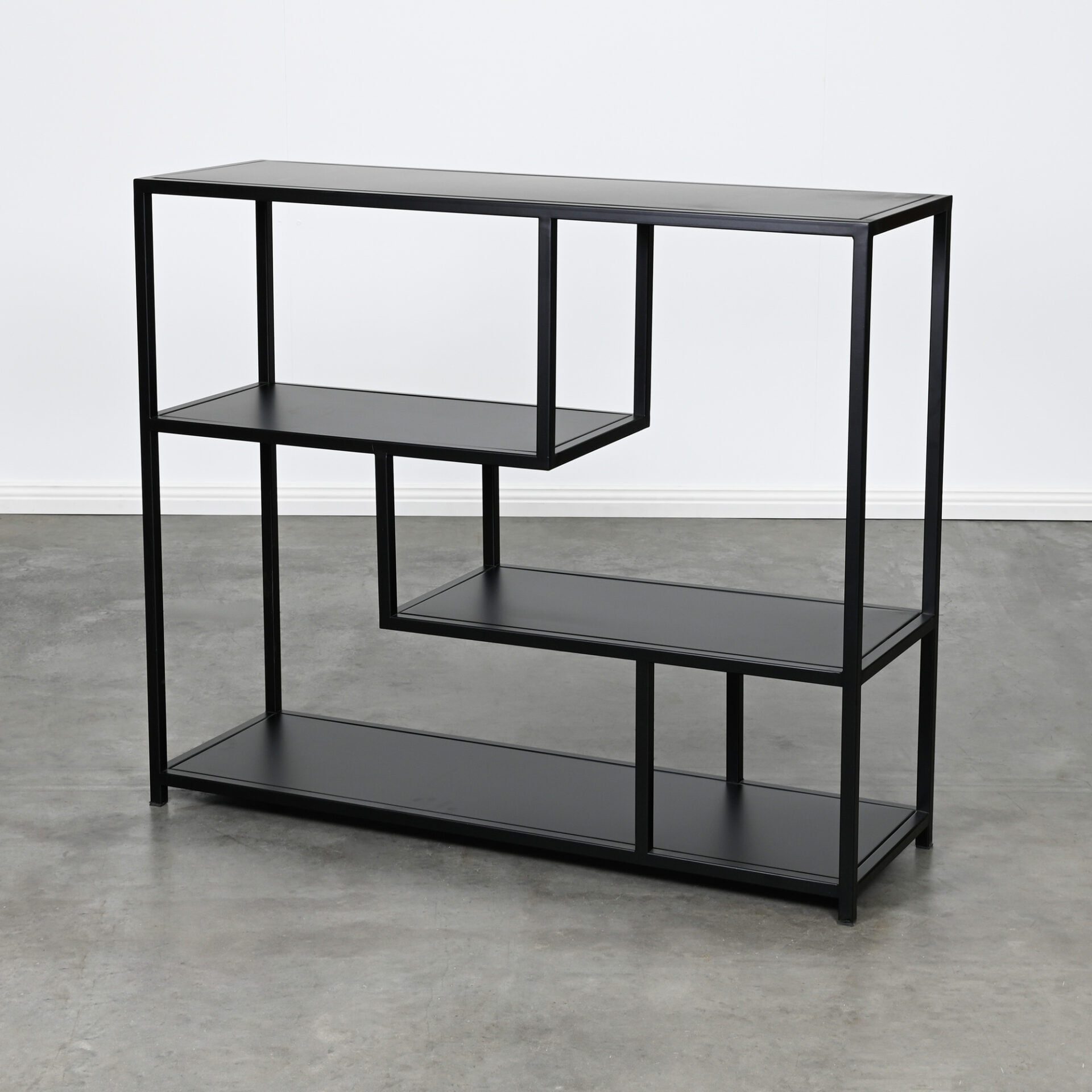 Black metal console table