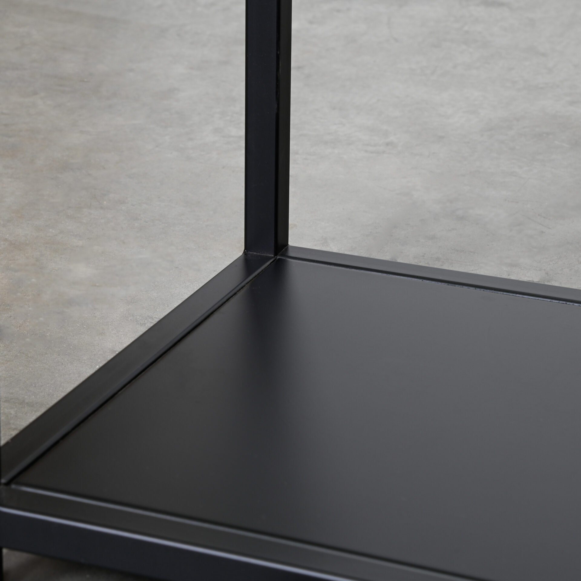 Black metal console table
