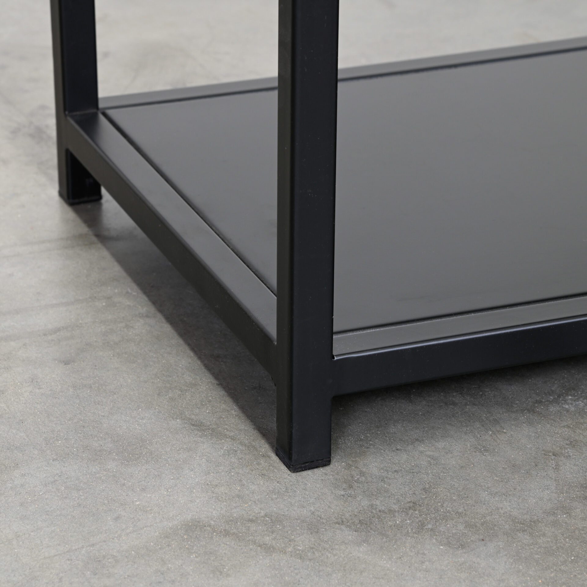 Black metal console table