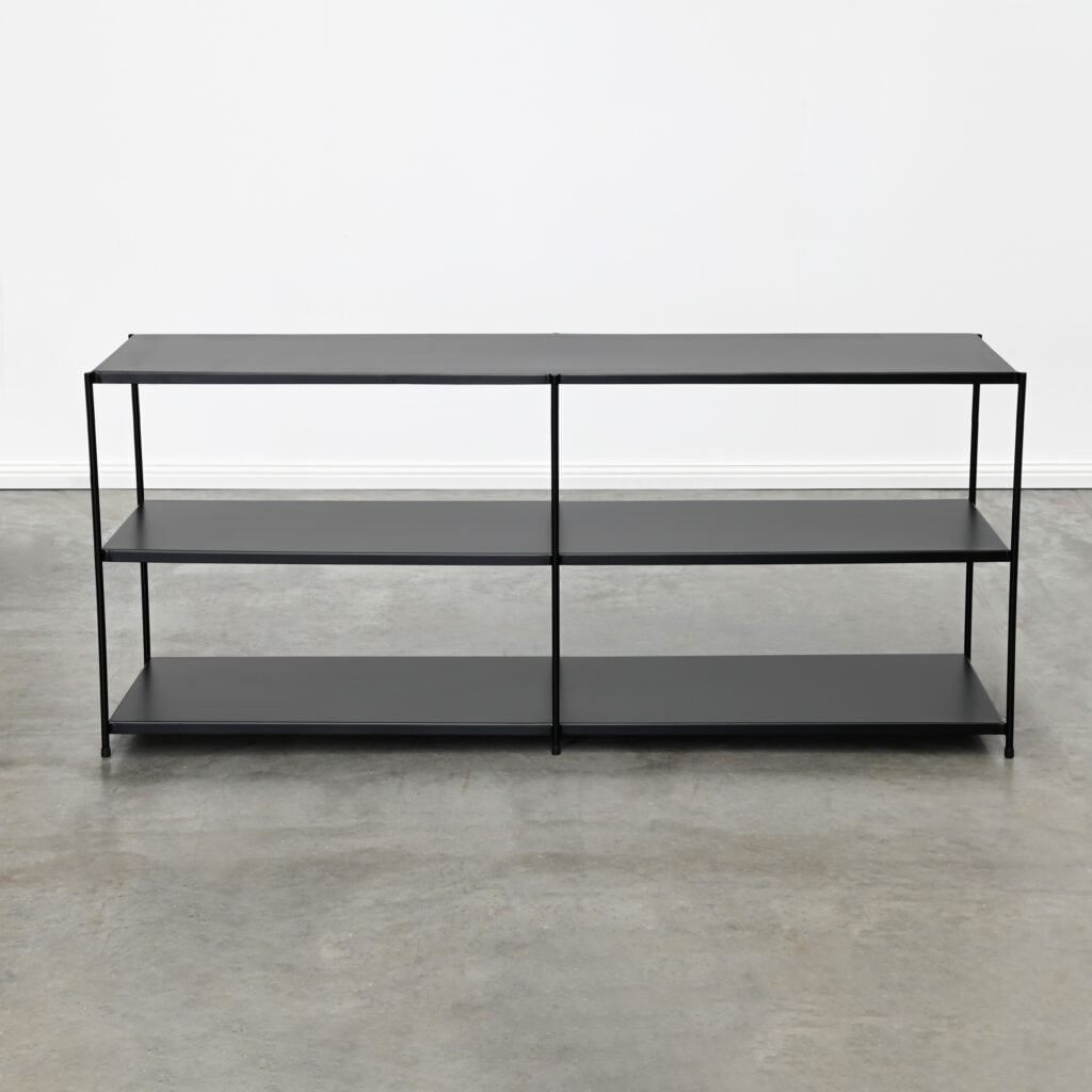 Black metal console table