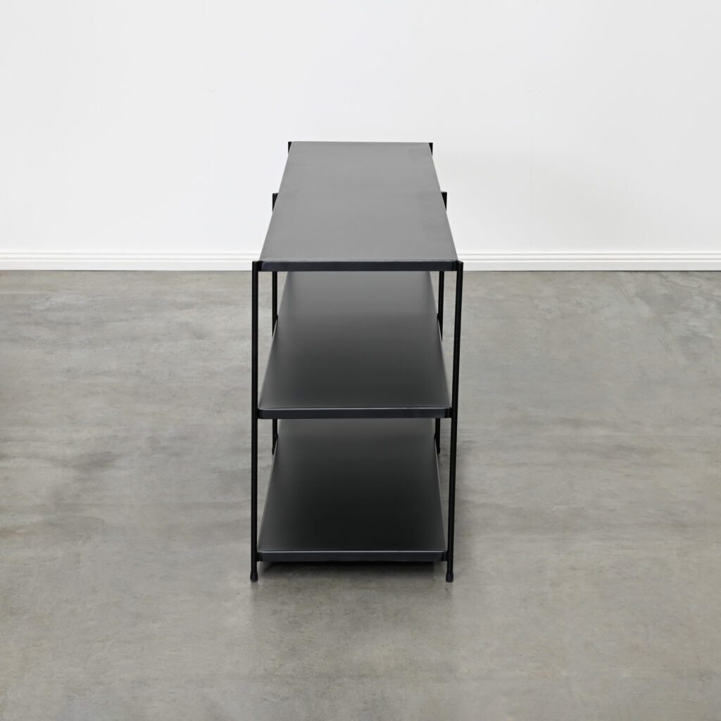 Black metal console table