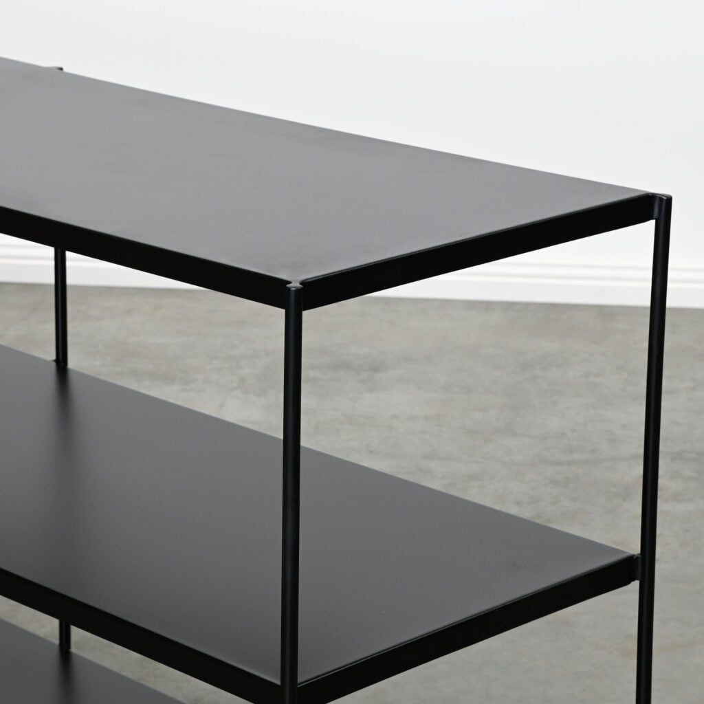 Black metal console table