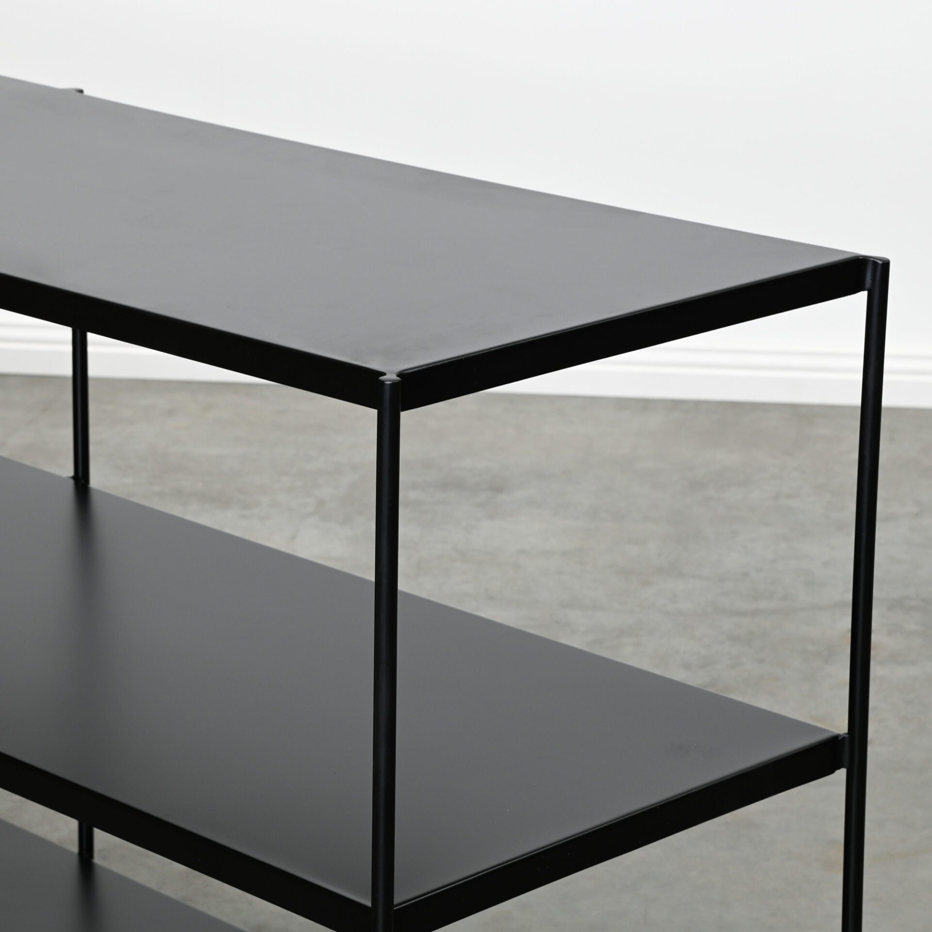 Black metal console table