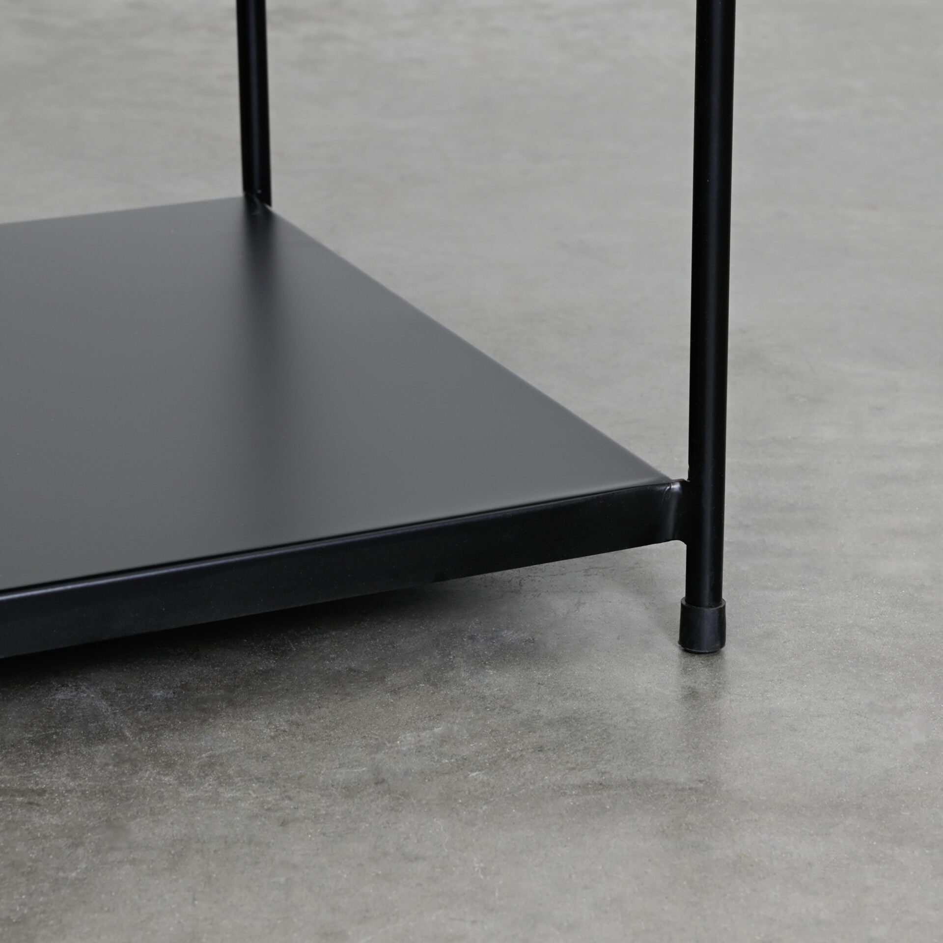 Black metal console table