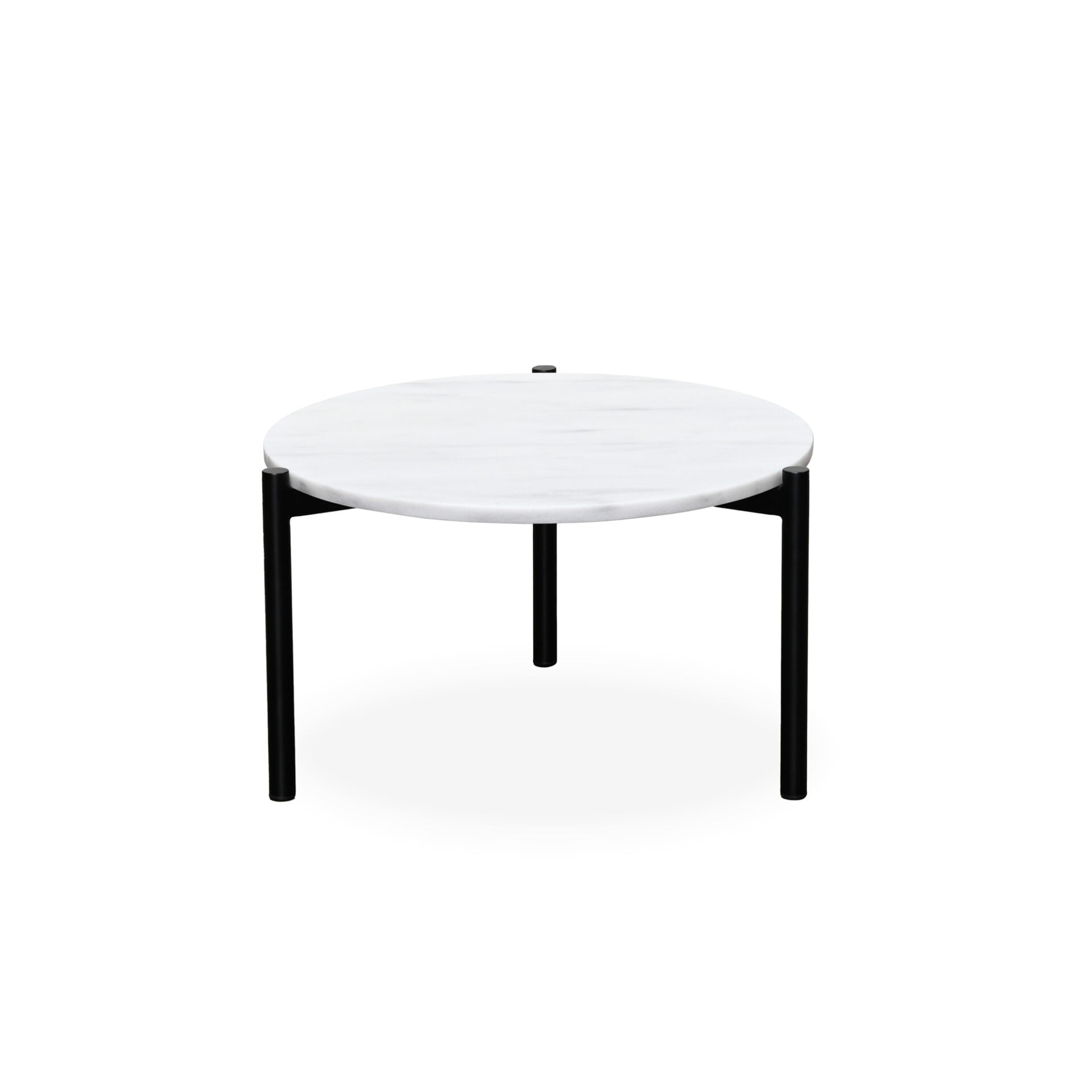 Round white marble coffee table