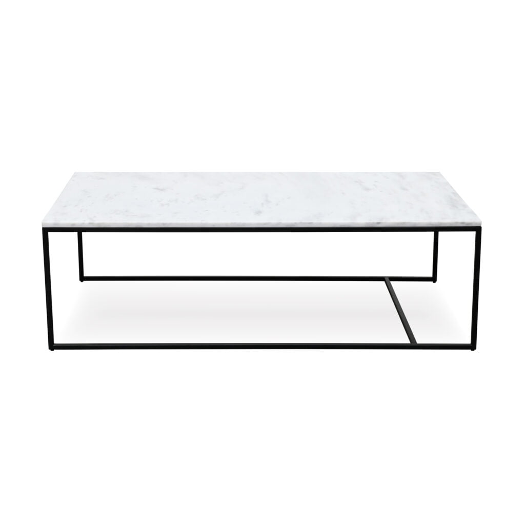 Rectangular white marble coffee table