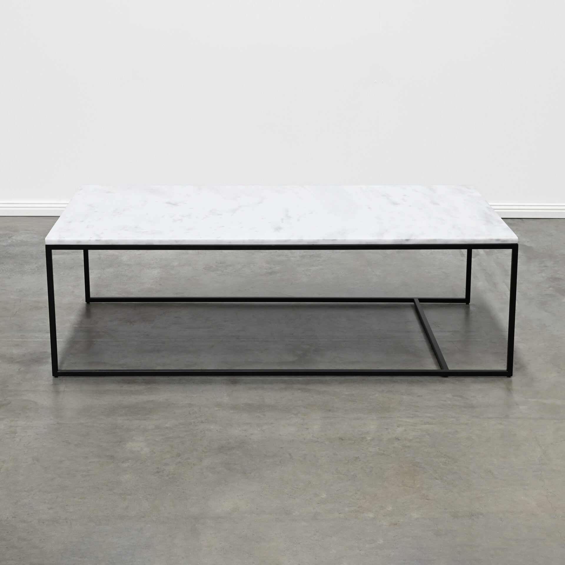 Rectangular white marble coffee table