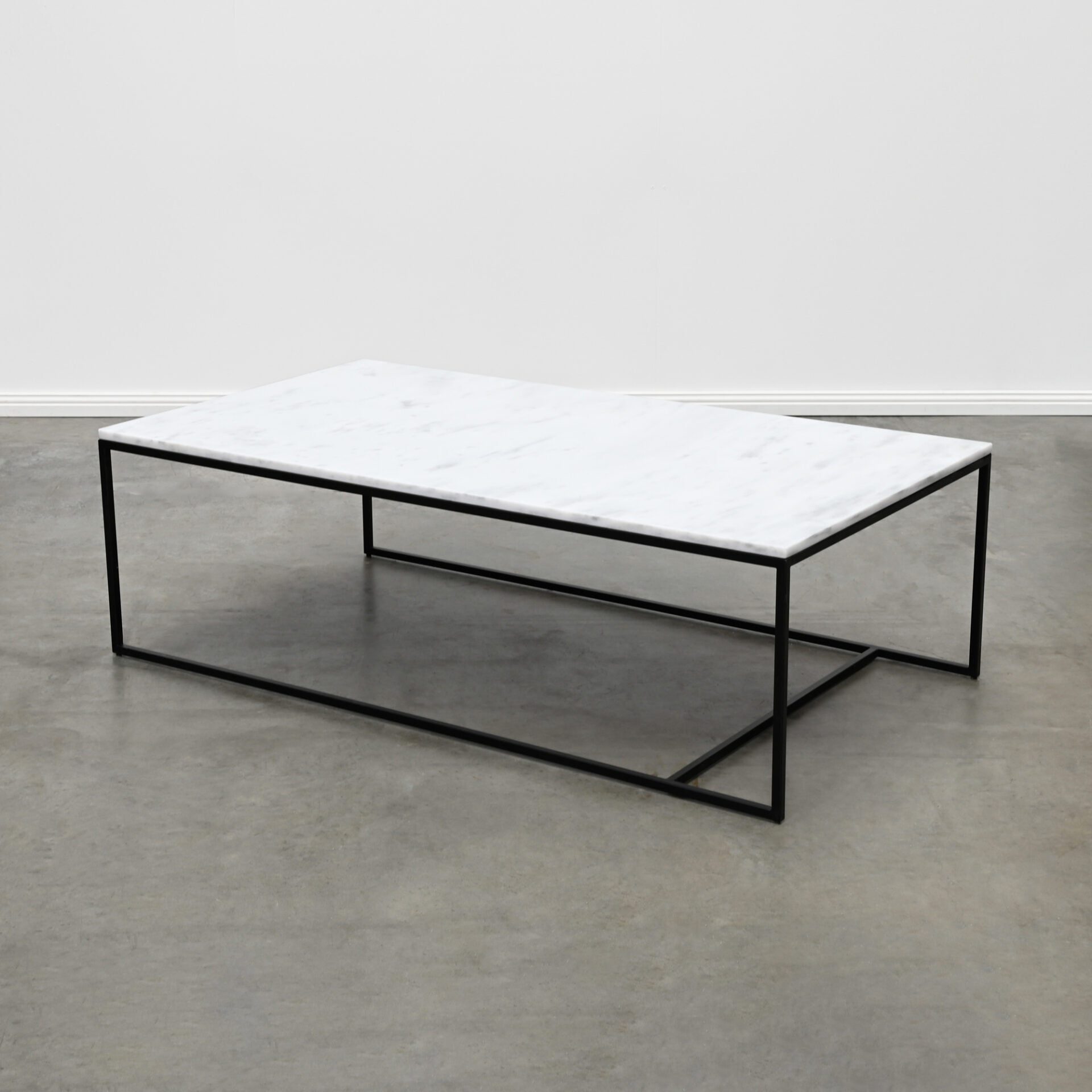 Rectangular white marble coffee table