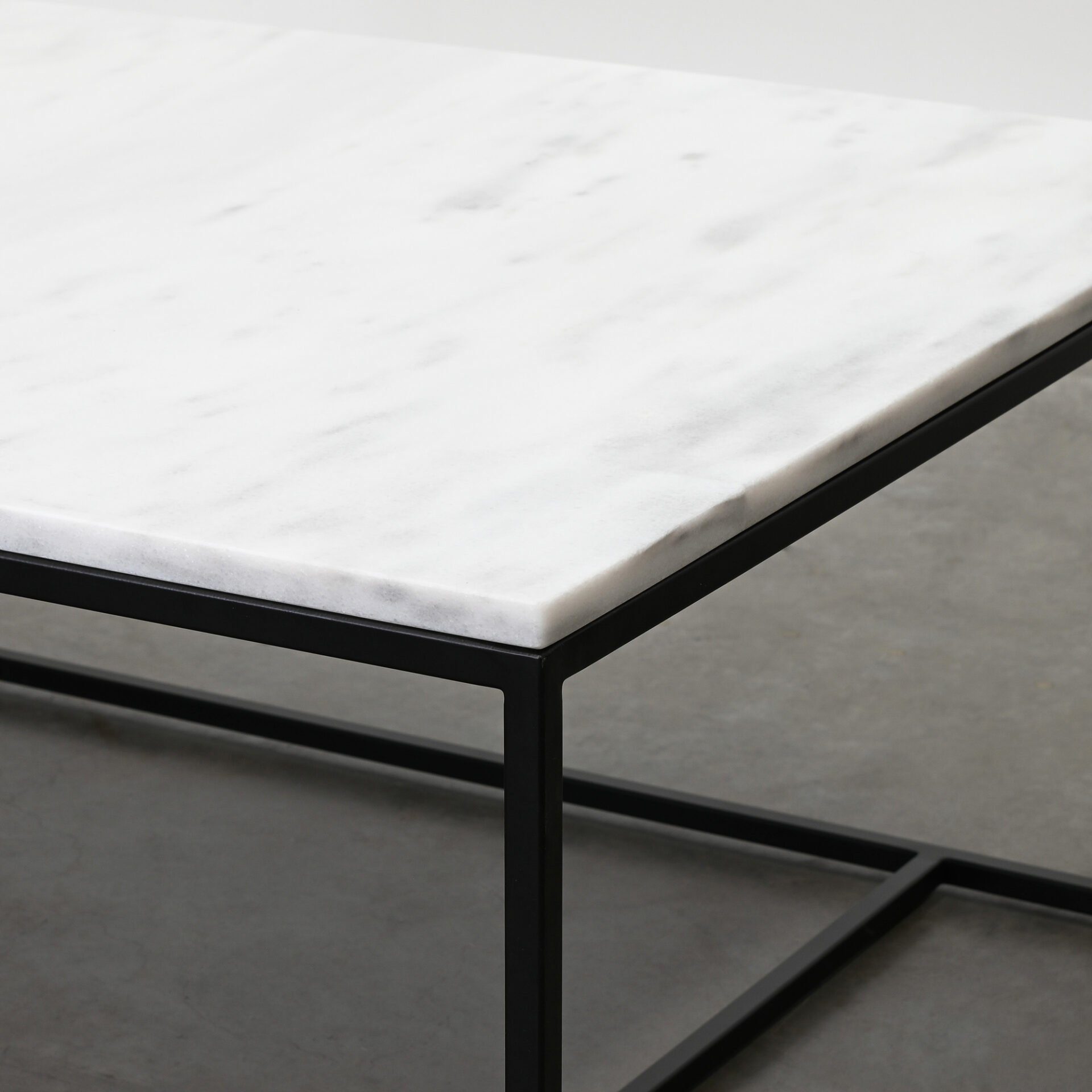 Rectangular white marble coffee table