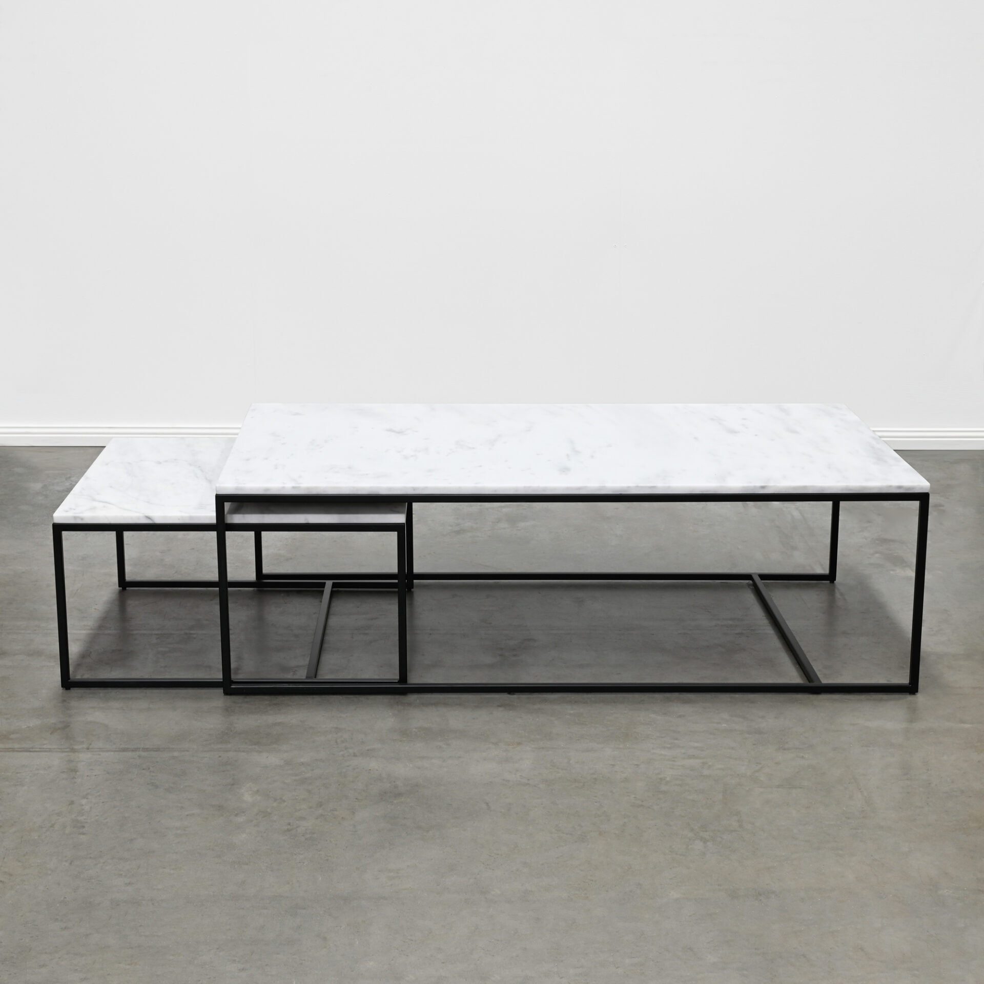 Rectangular white marble coffee table