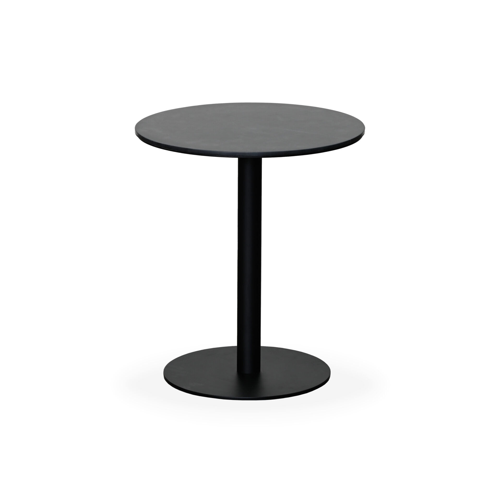 Round black side table