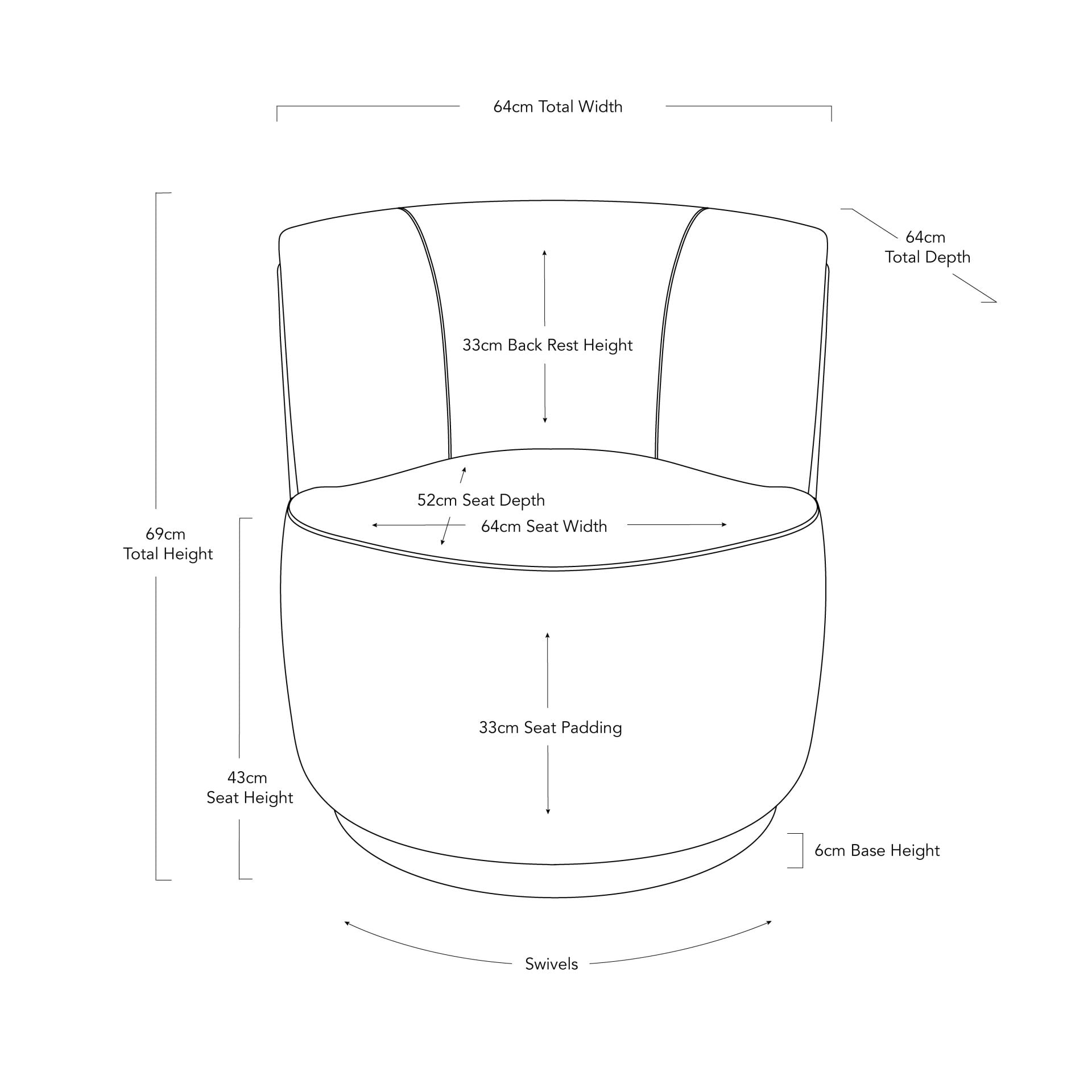 Textured Pearl Beige Swivel Chair