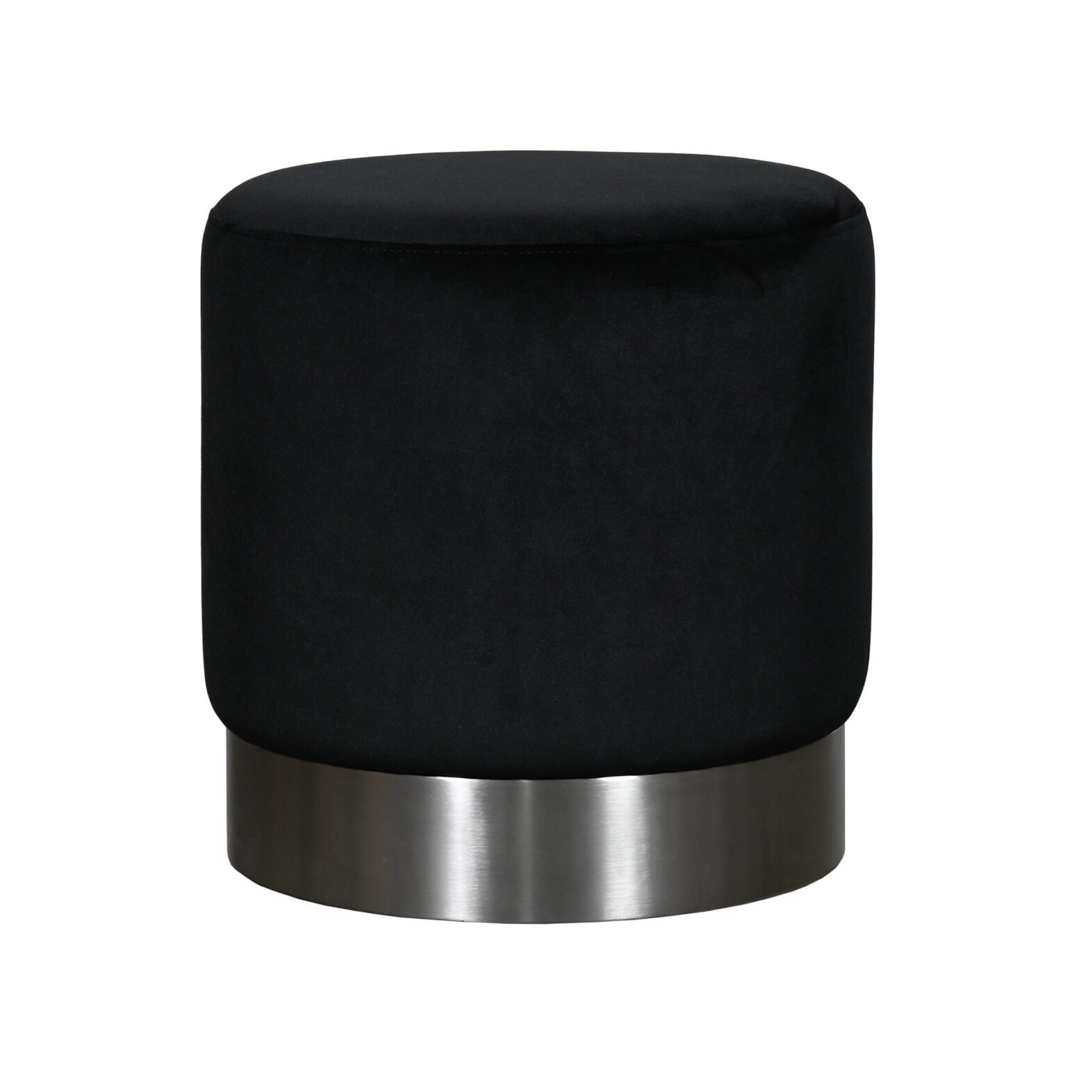 Square Black Velvet Ottoman