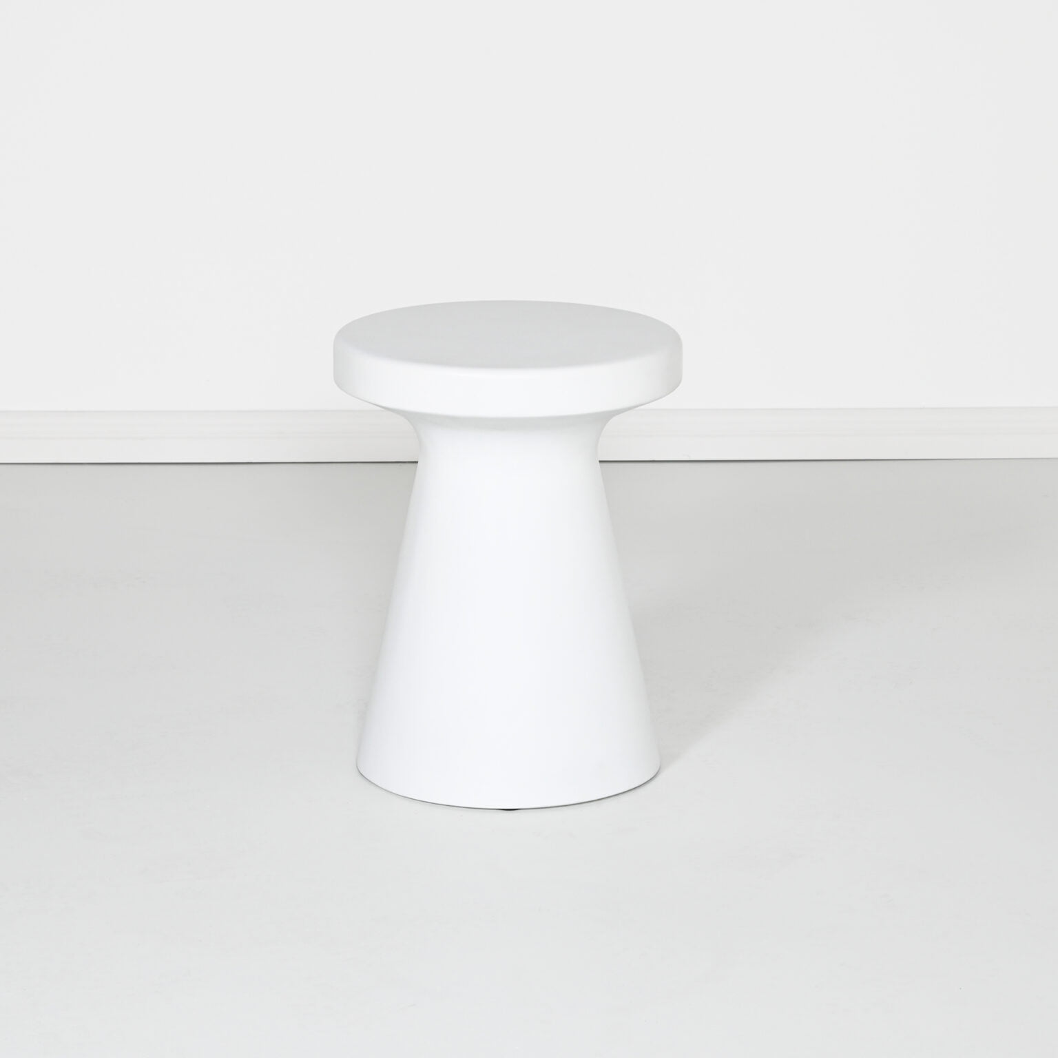 White Concrete Round Side Table