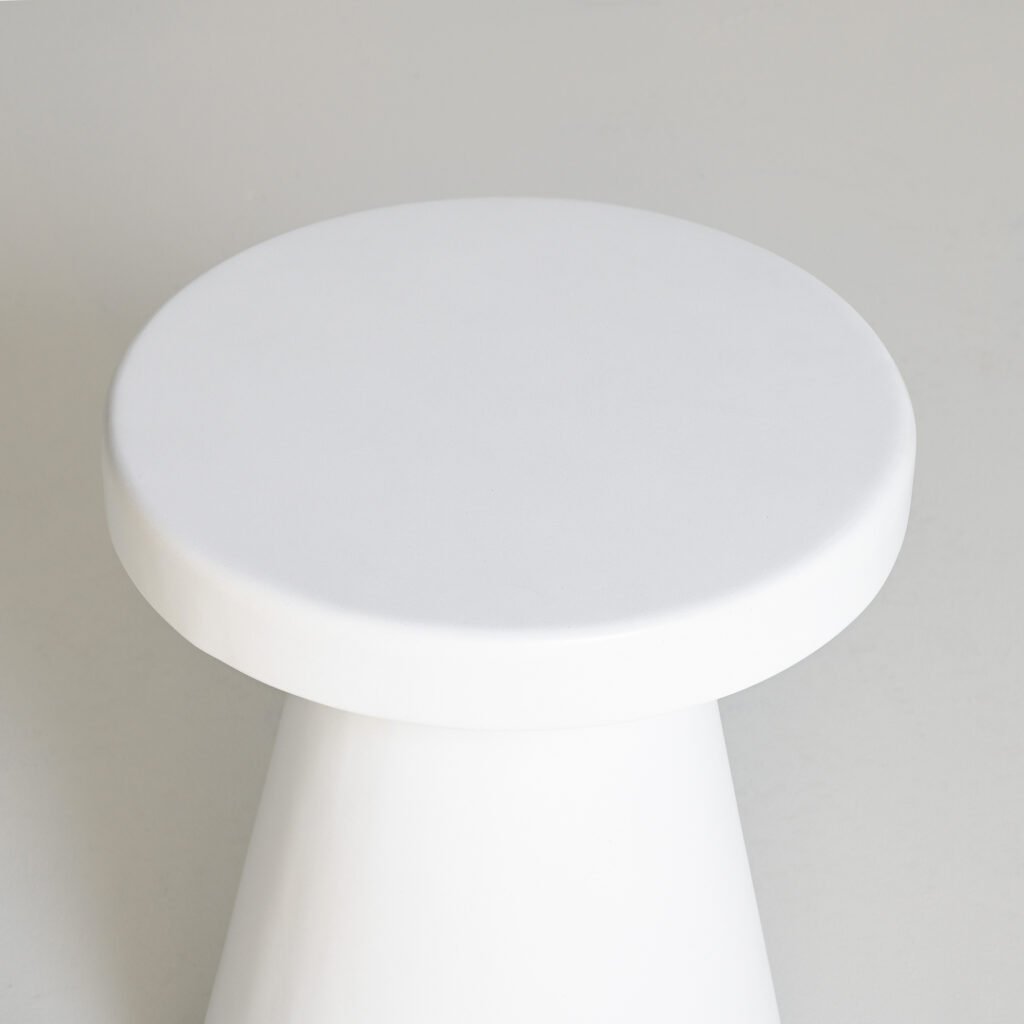 White Concrete Round Side Table