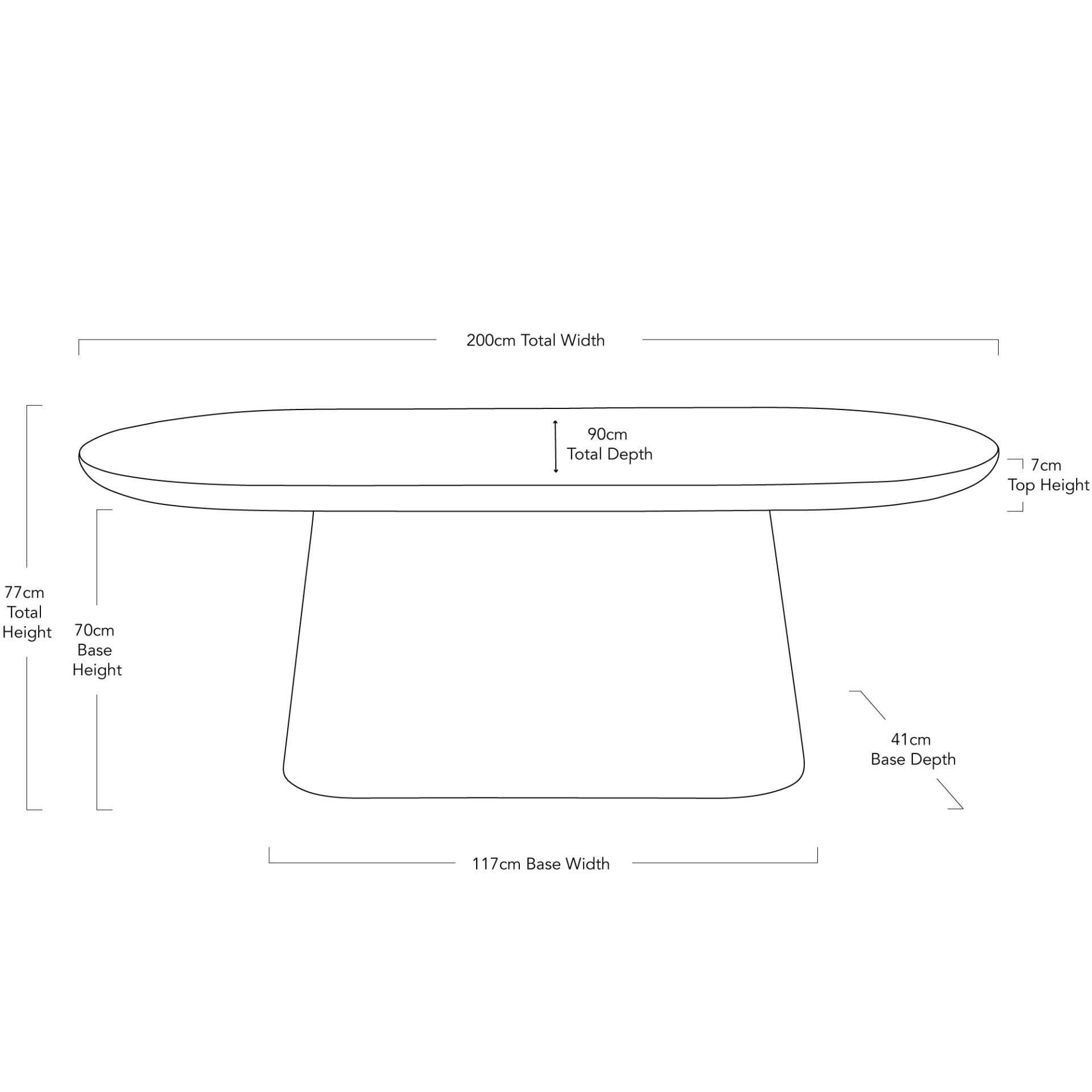 White Concrete Oval Dining Table Indoor Outdoor