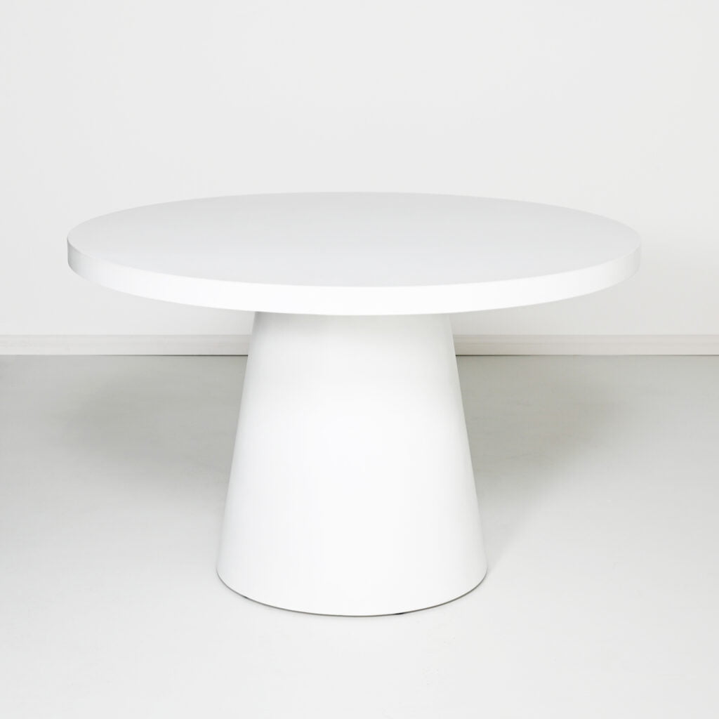 White Concrete Round Dining Table