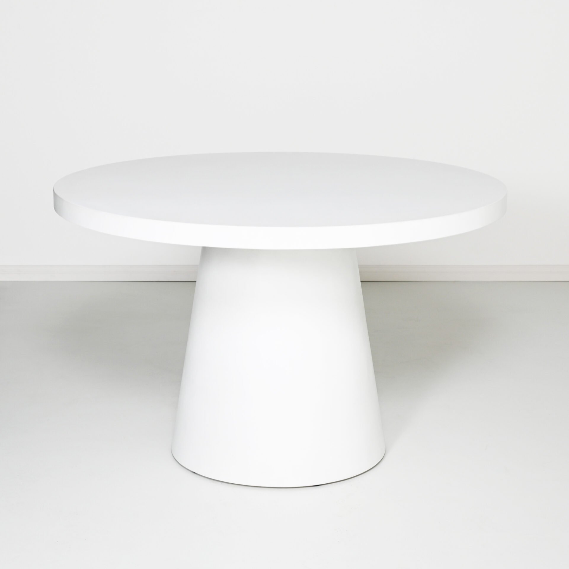 White Concrete Round Dining Table