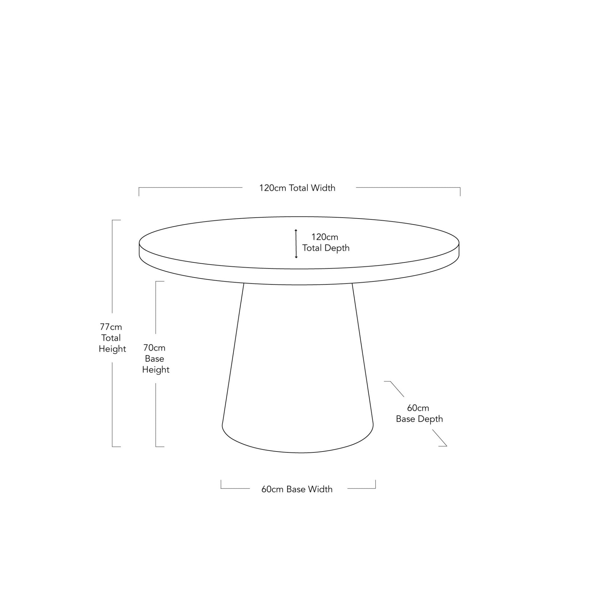 White Concrete Round Dining Table