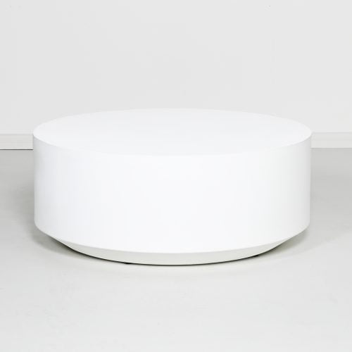 White Concrete Round Coffee Table