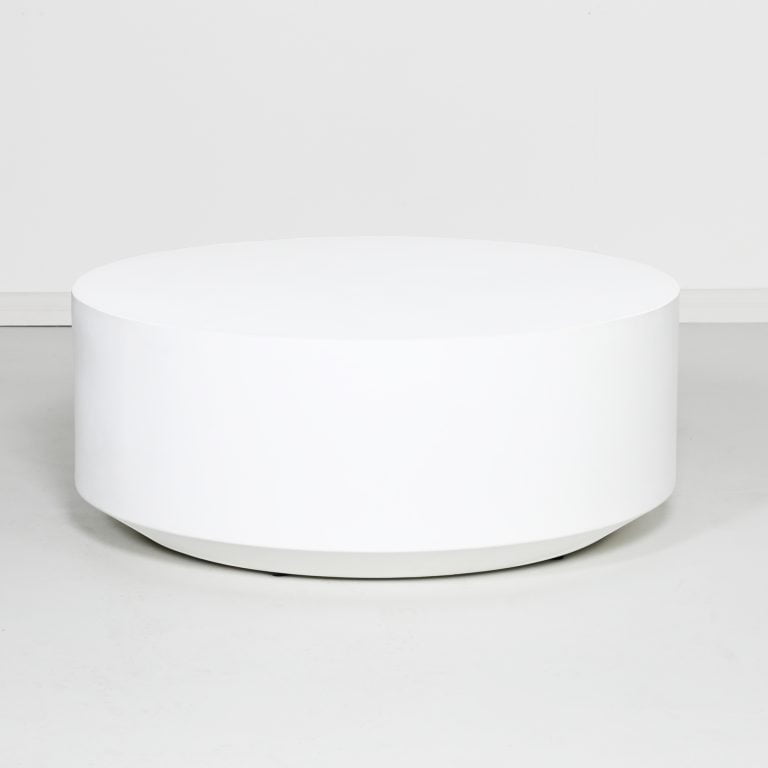 White Concrete Round Coffee Table