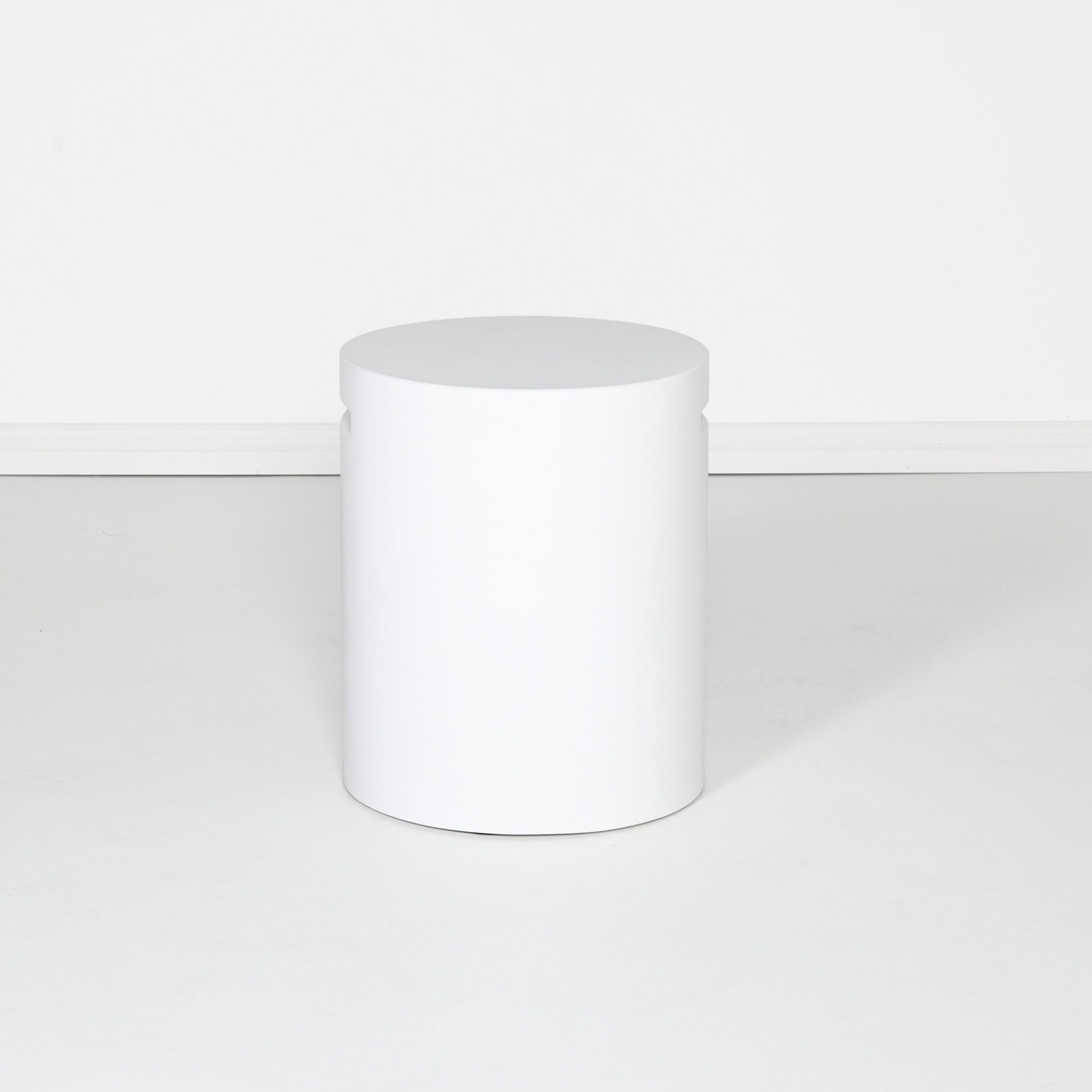 White Concrete Round Stool