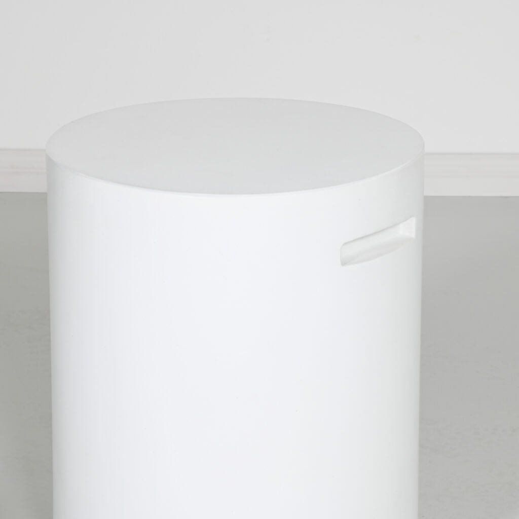 White Concrete Round Stool