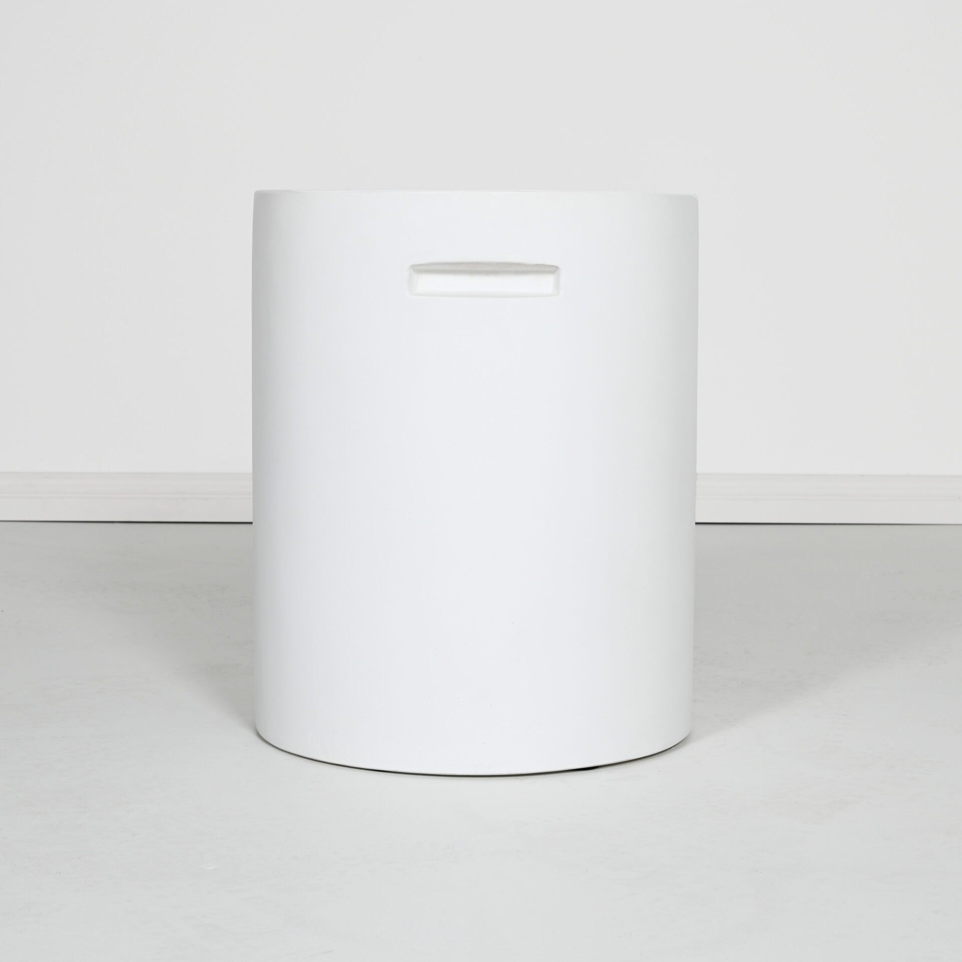 White Concrete Round Stool