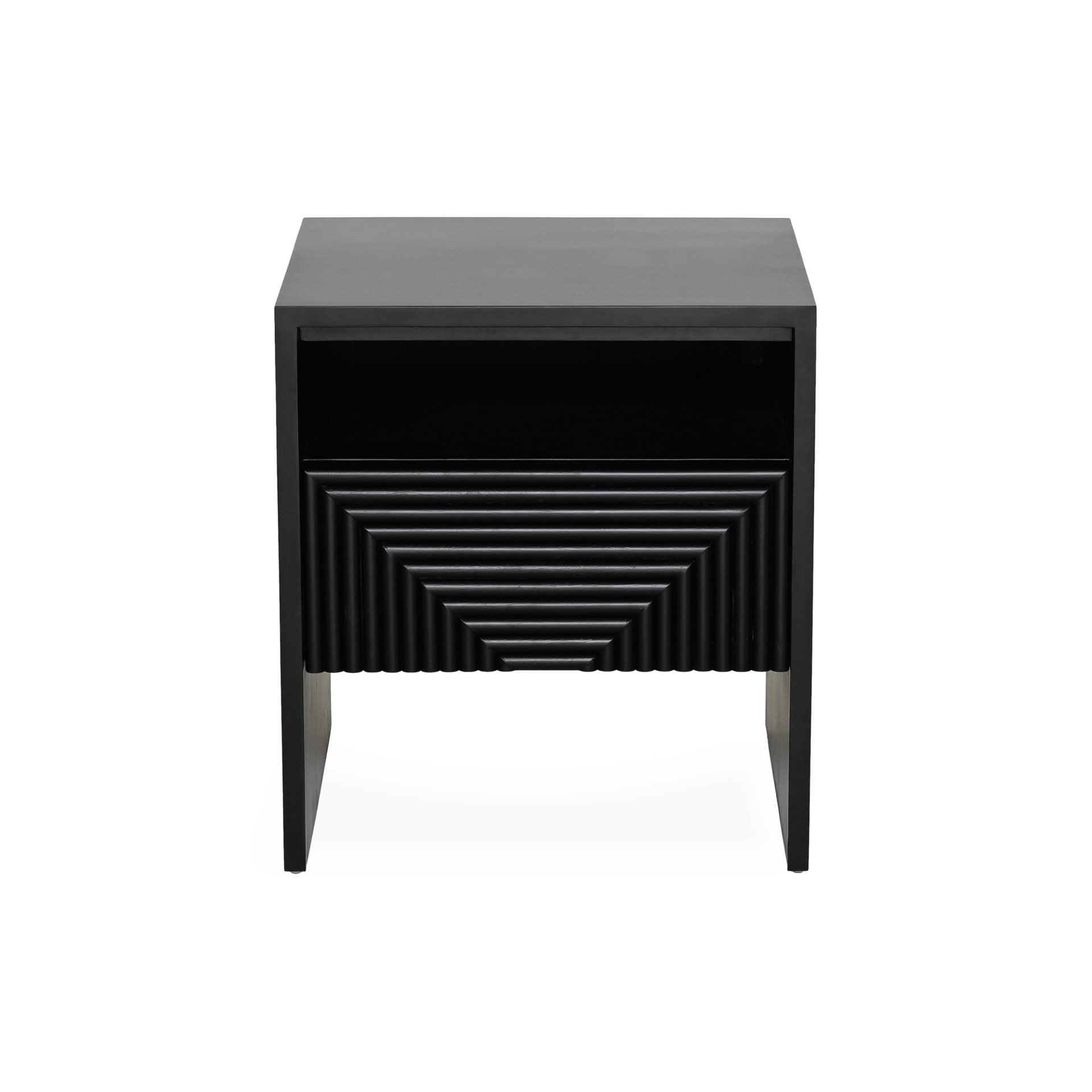 Black wood bedside table