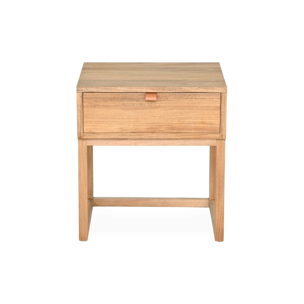 Natural wood bedside table