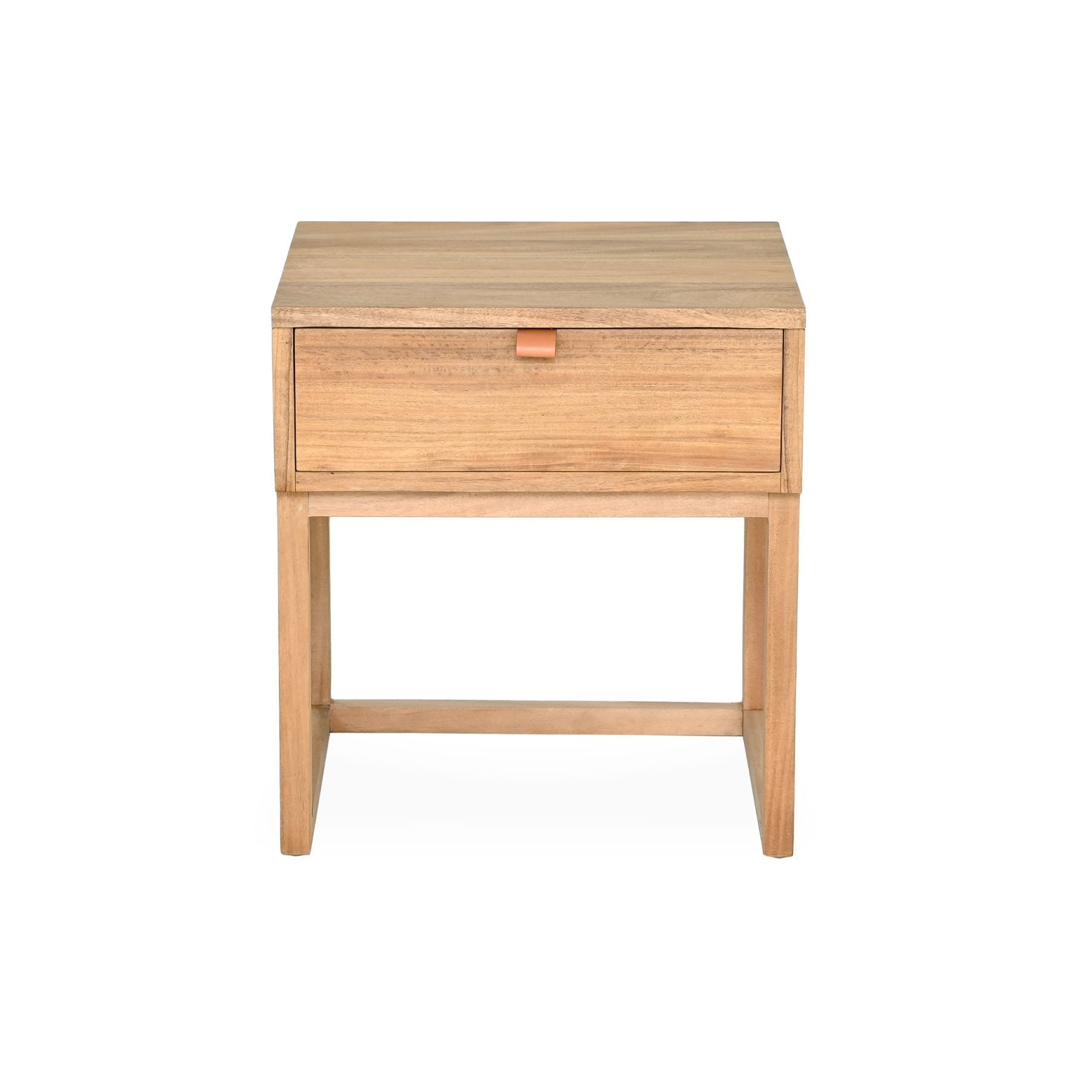 Natural wood bedside table