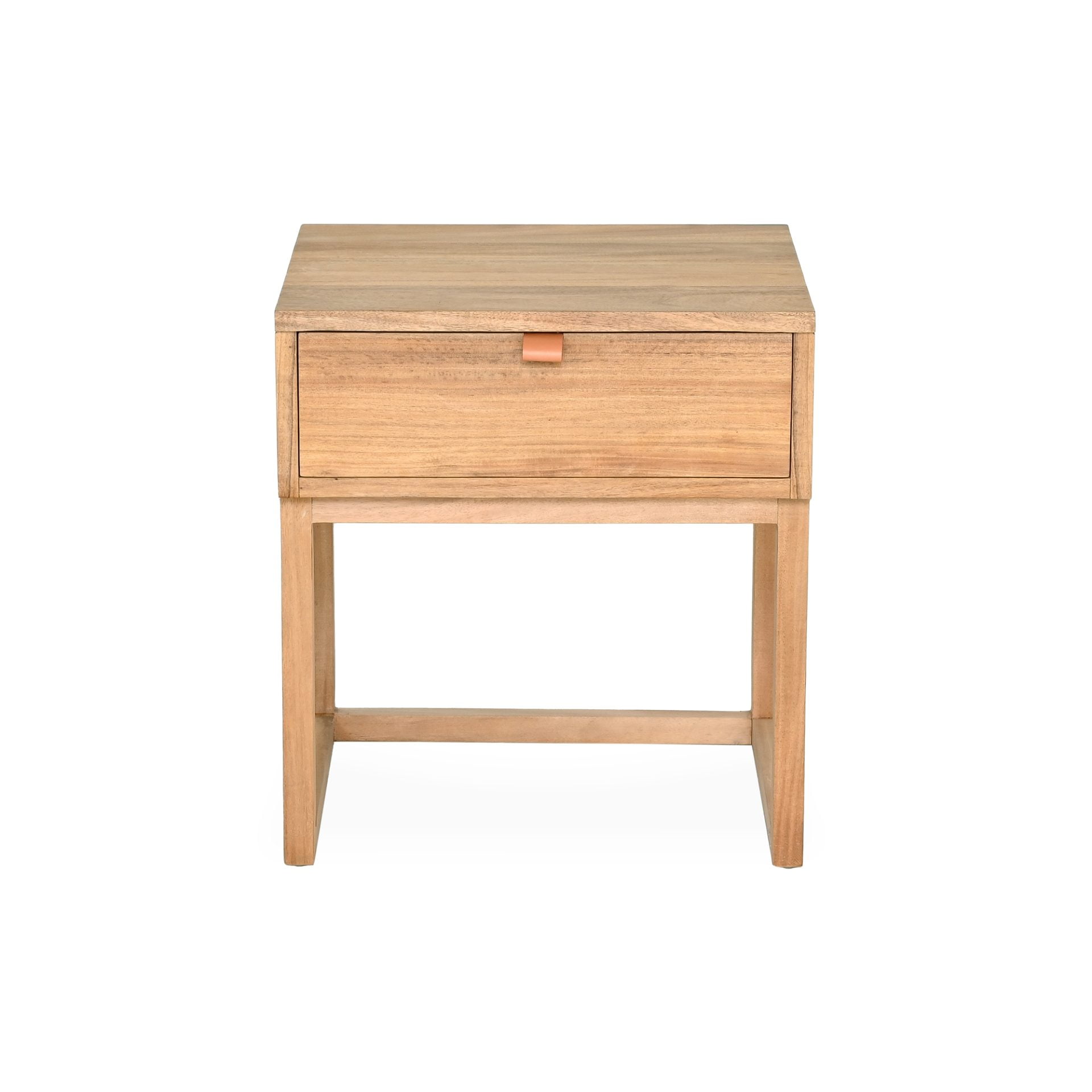 Natural wood bedside table