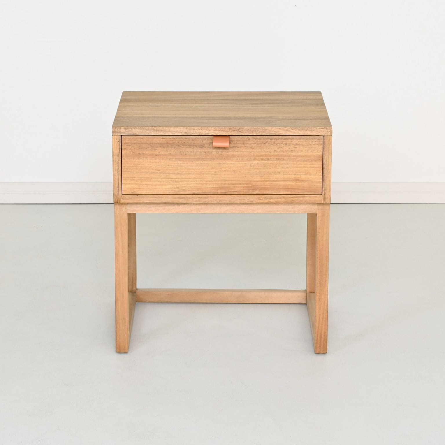 Natural wood bedside table