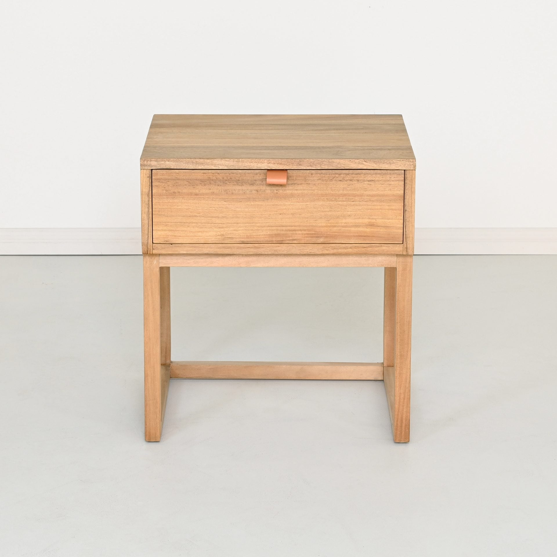 Natural wood bedside table