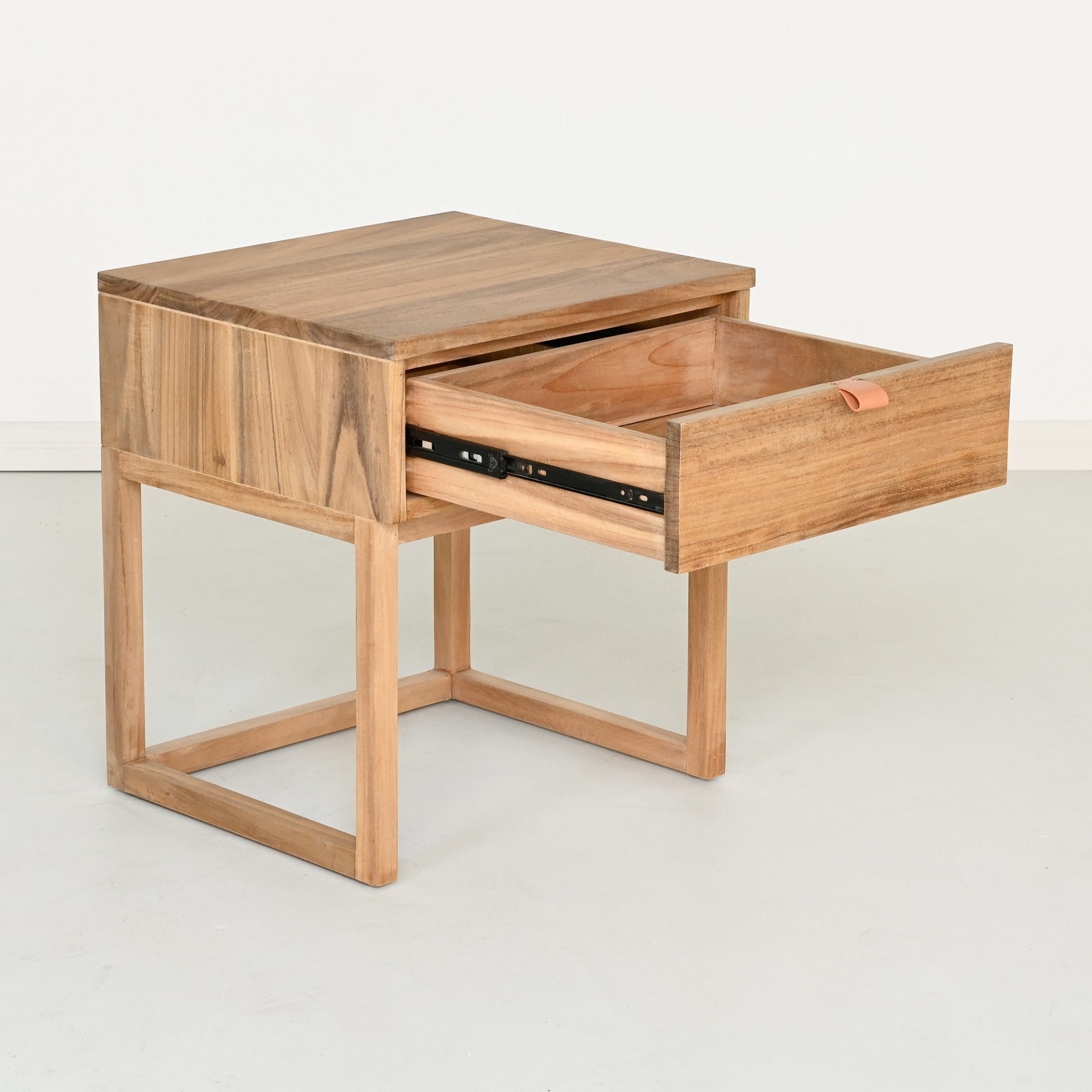 Natural wood bedside table