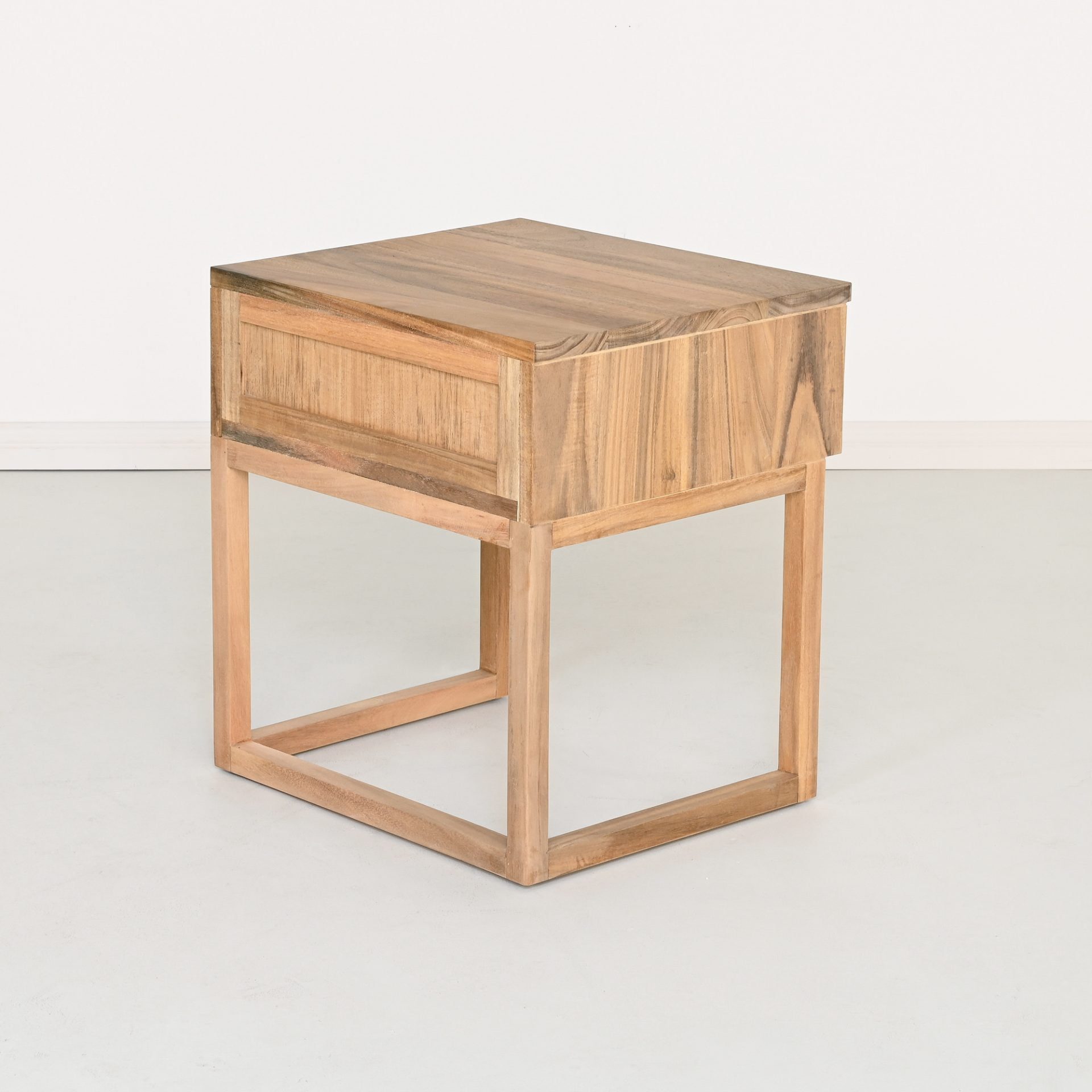 Natural wood bedside table