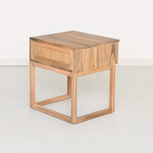 Natural wood bedside table